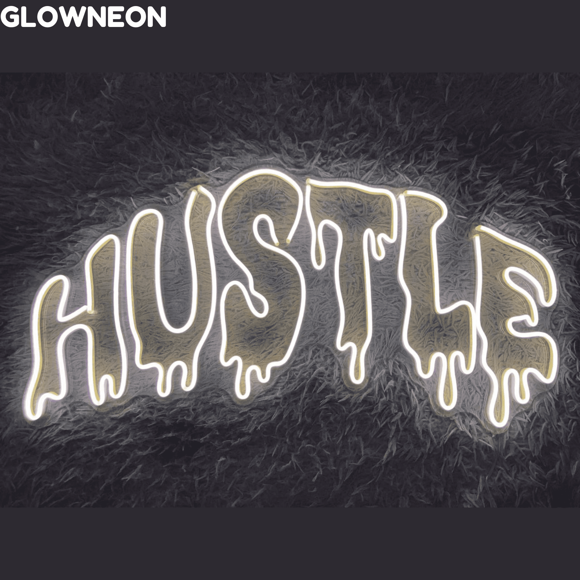 Glowneon Dripping Hustle Neon Sign, Hustle Hard Money Wall Led Light ...
