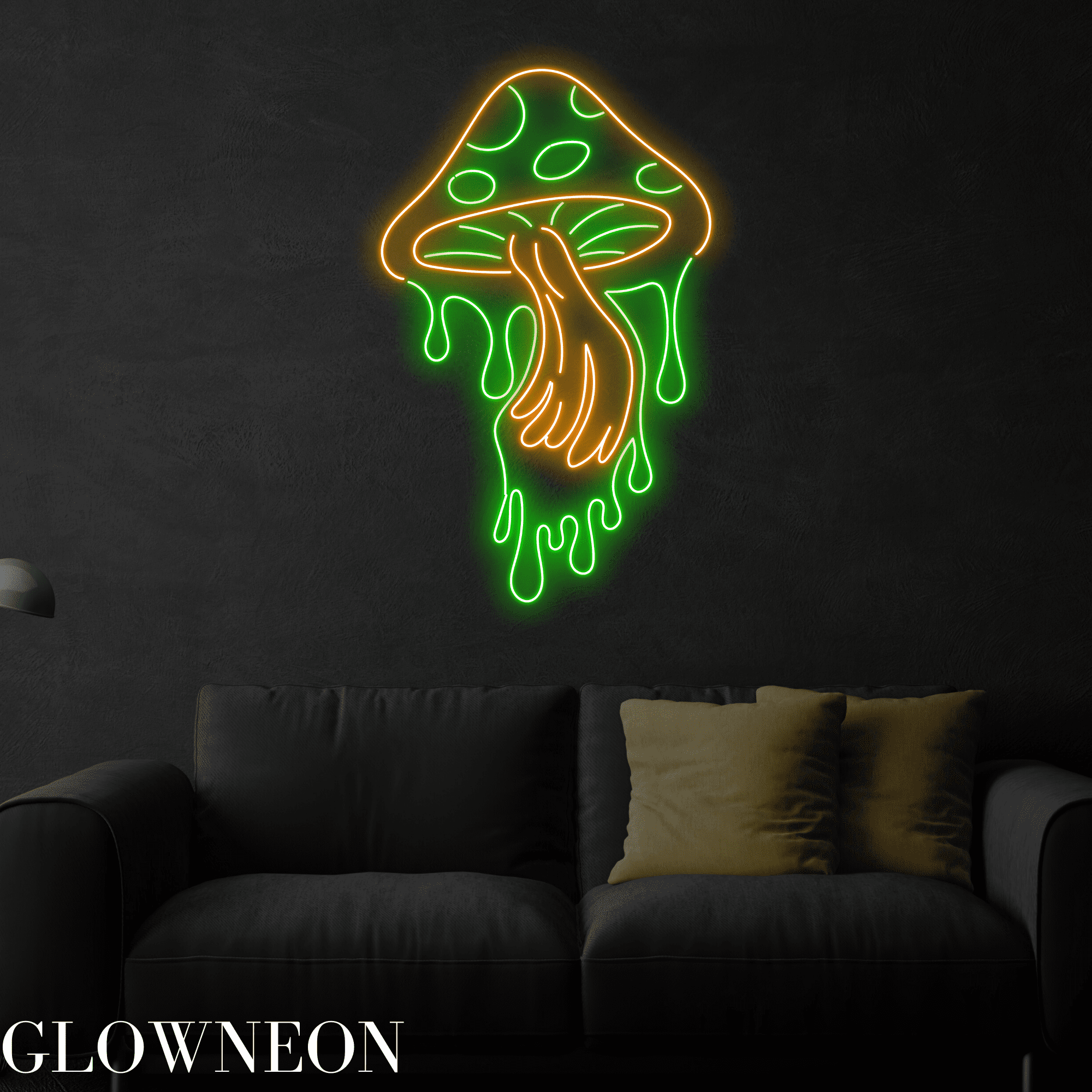 Glowneon Dripping Mushroom Neon Sign, Dripping Mushroom Led Sign ...