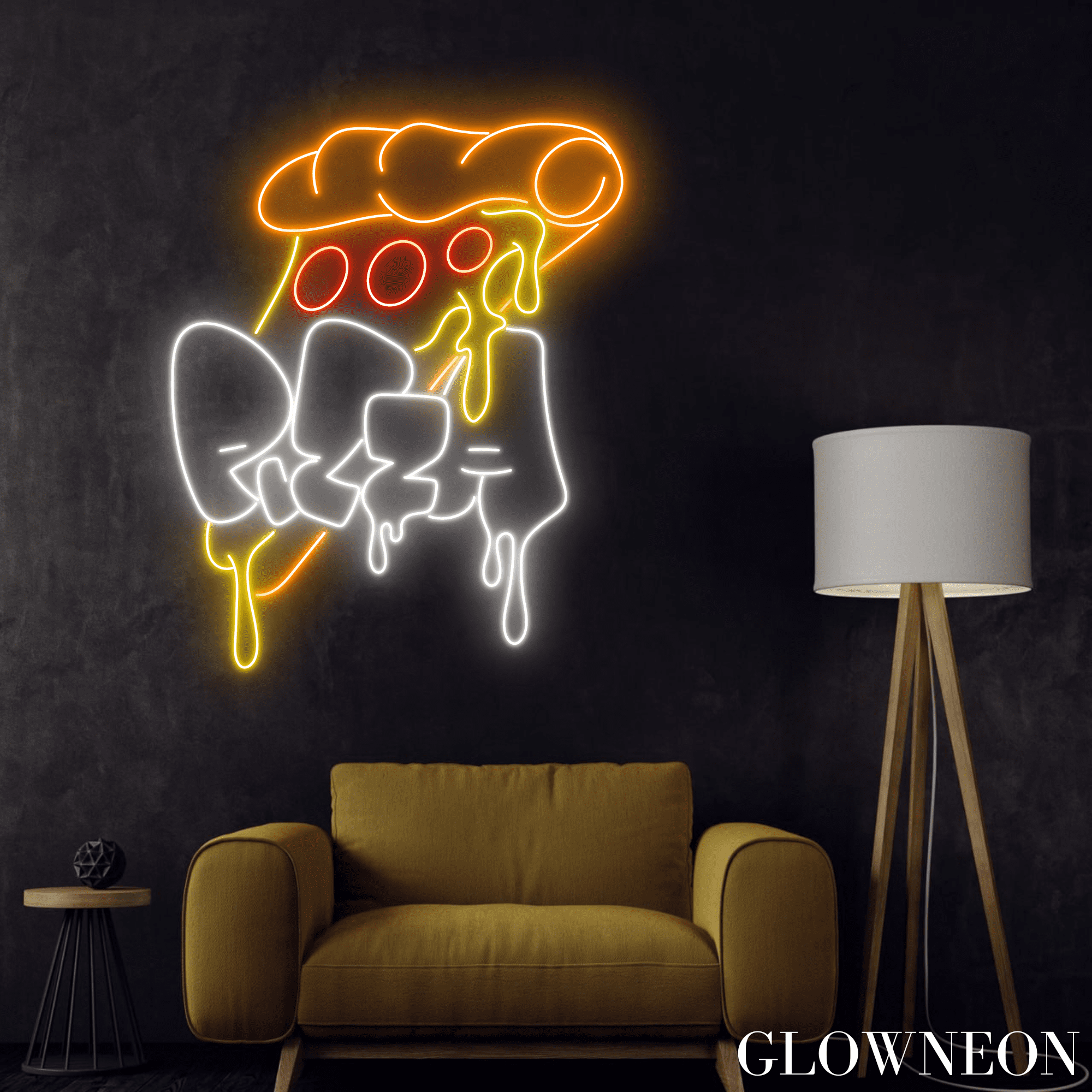 Glowneon Dripping Pizza Neon Sign, Pizza Led Sign, Pizzeria Led Decor ...