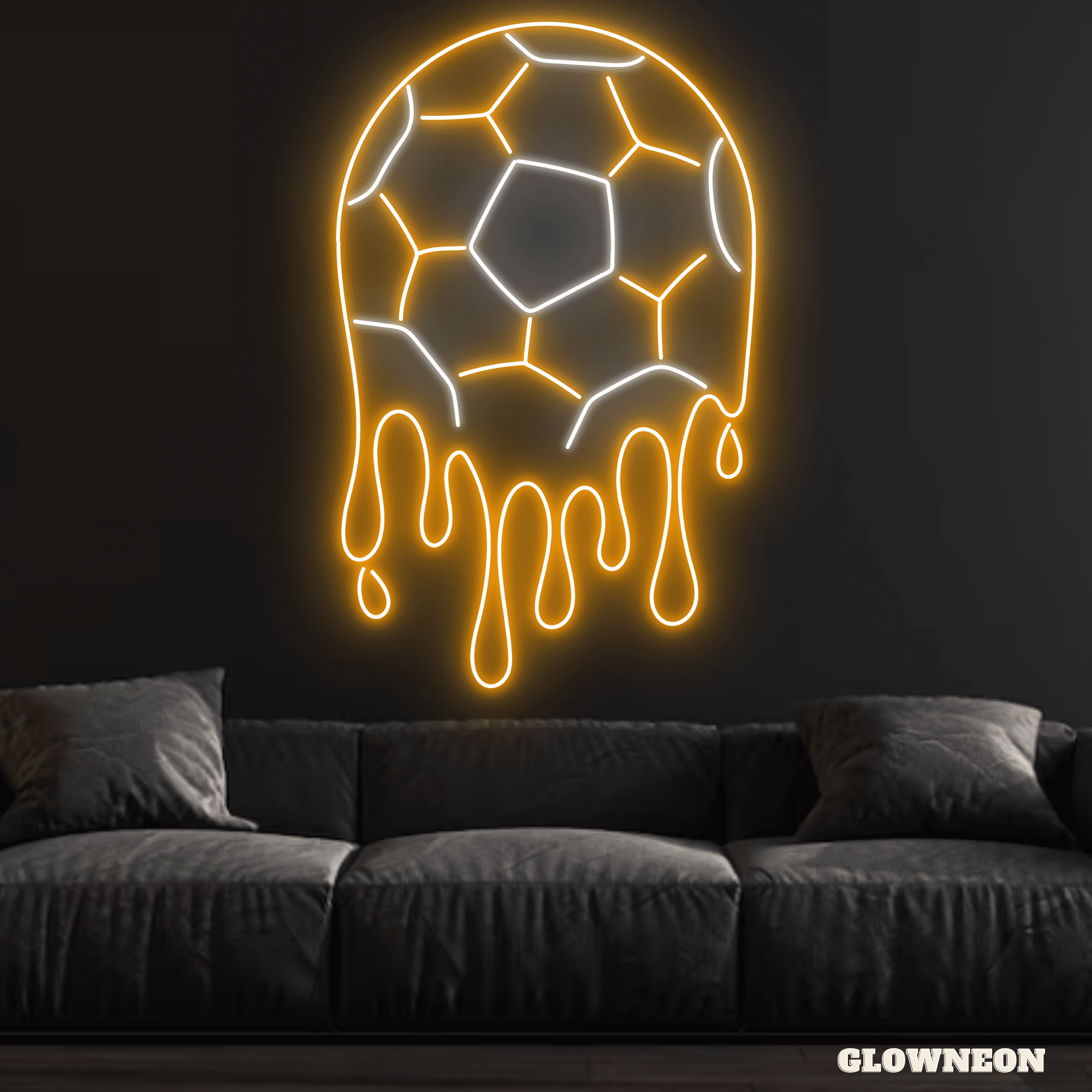 Glowneon Dripping Soccer Neon Sign, Football Club Decor, Soccer Sign ...