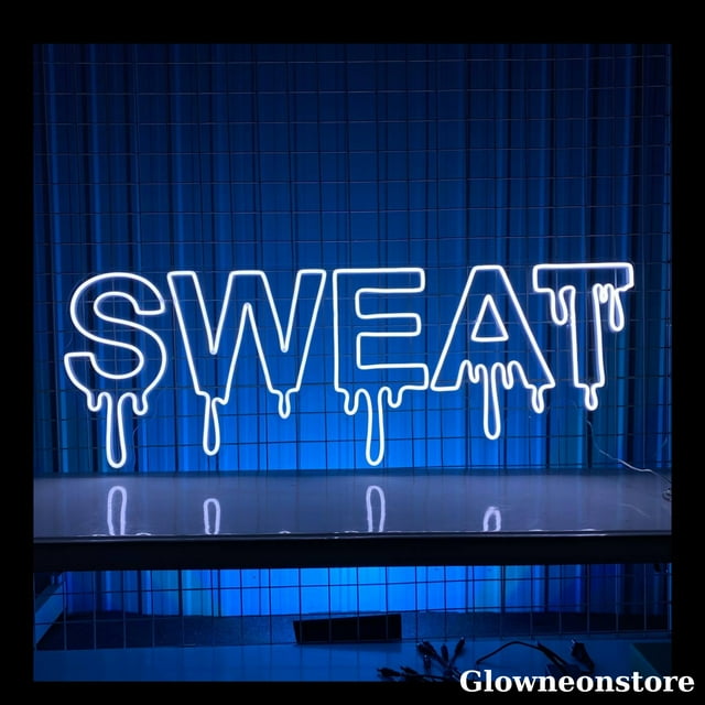 Glowneon Dripping Sweat Neon Sign, Sweat Led Light, Workout Led Sign ...