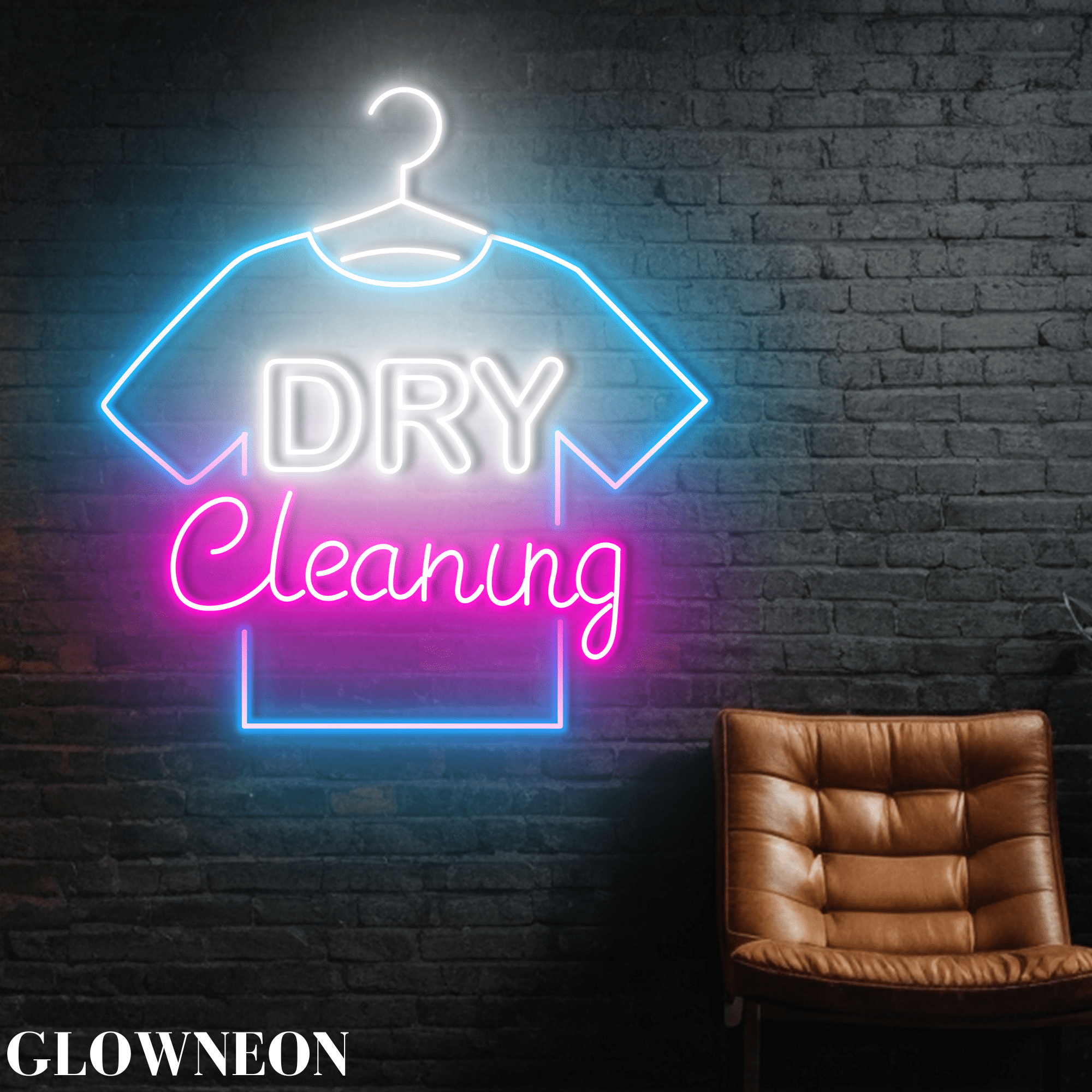 Glowneon Dry Cleaning Led Art, Laundry Neon Sign, Laundry Service Art ...