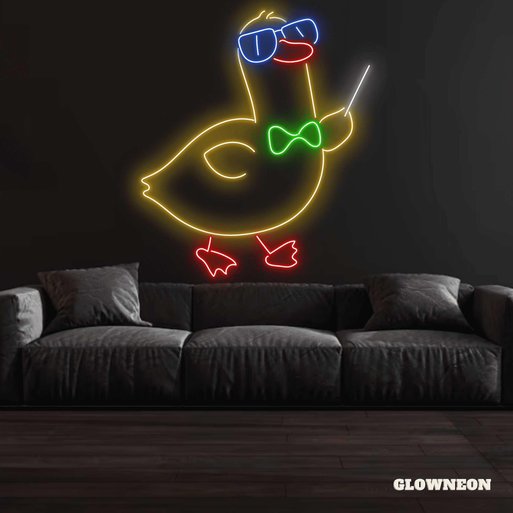 Glowneon Duck Conductor Neon Sign, Gift for Kids, Duck Wall Decor ...