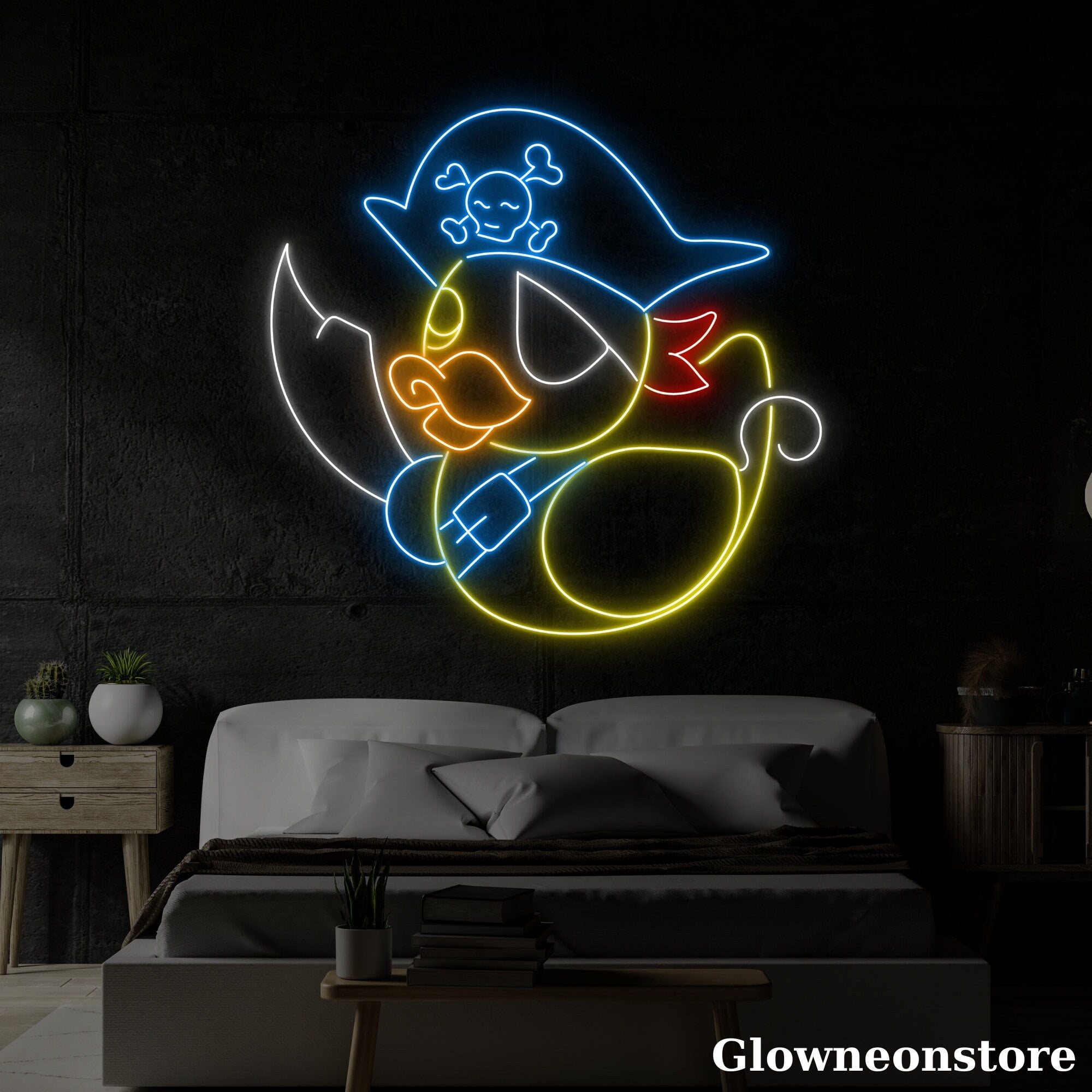 Glowneon Duck Pirate Neon Sign, Duck Pirate Neon Sign, Duck Led Sign ...