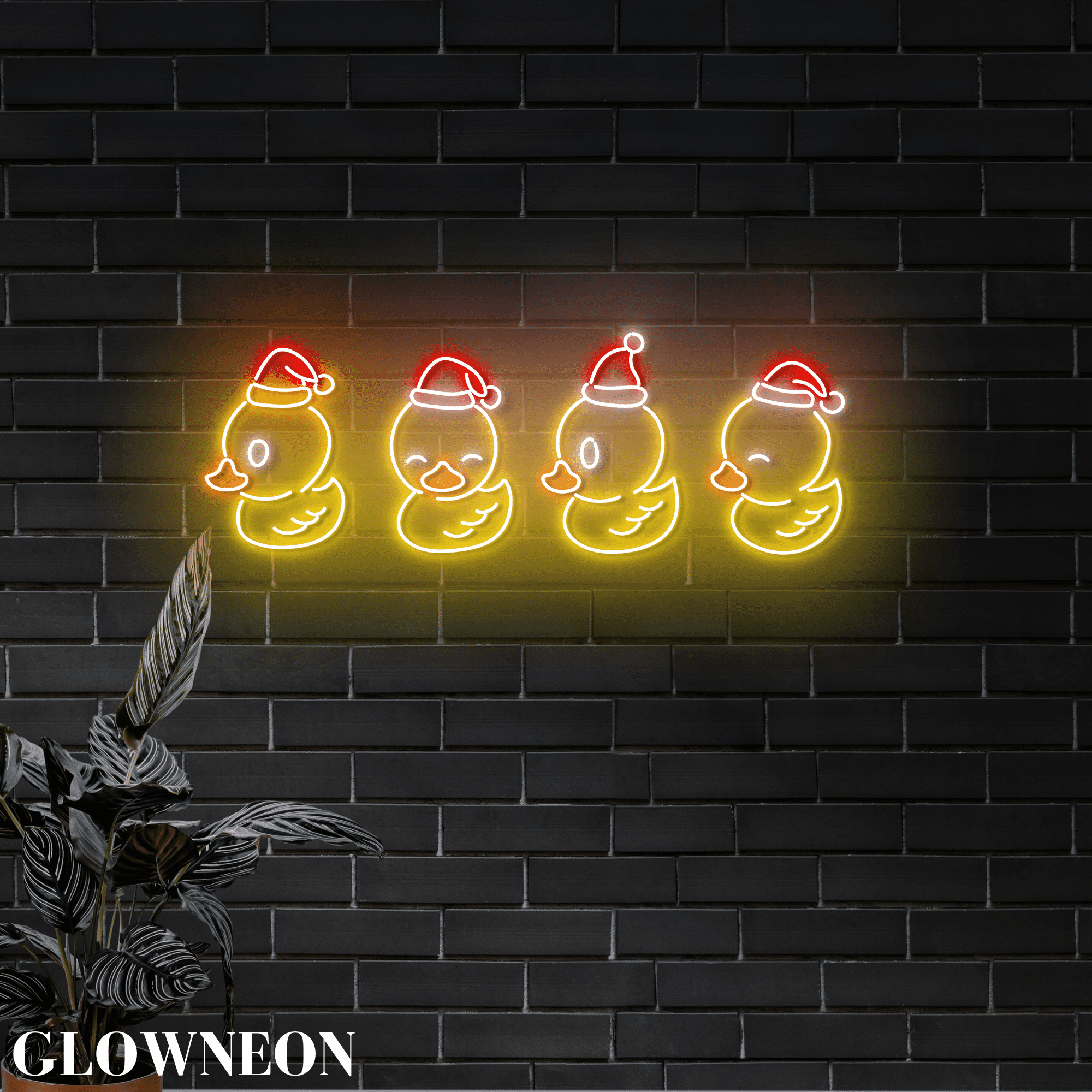 Glowneon Ducks Neon Sign For Christmas Wall Decor, Duck Led Wall Art ...