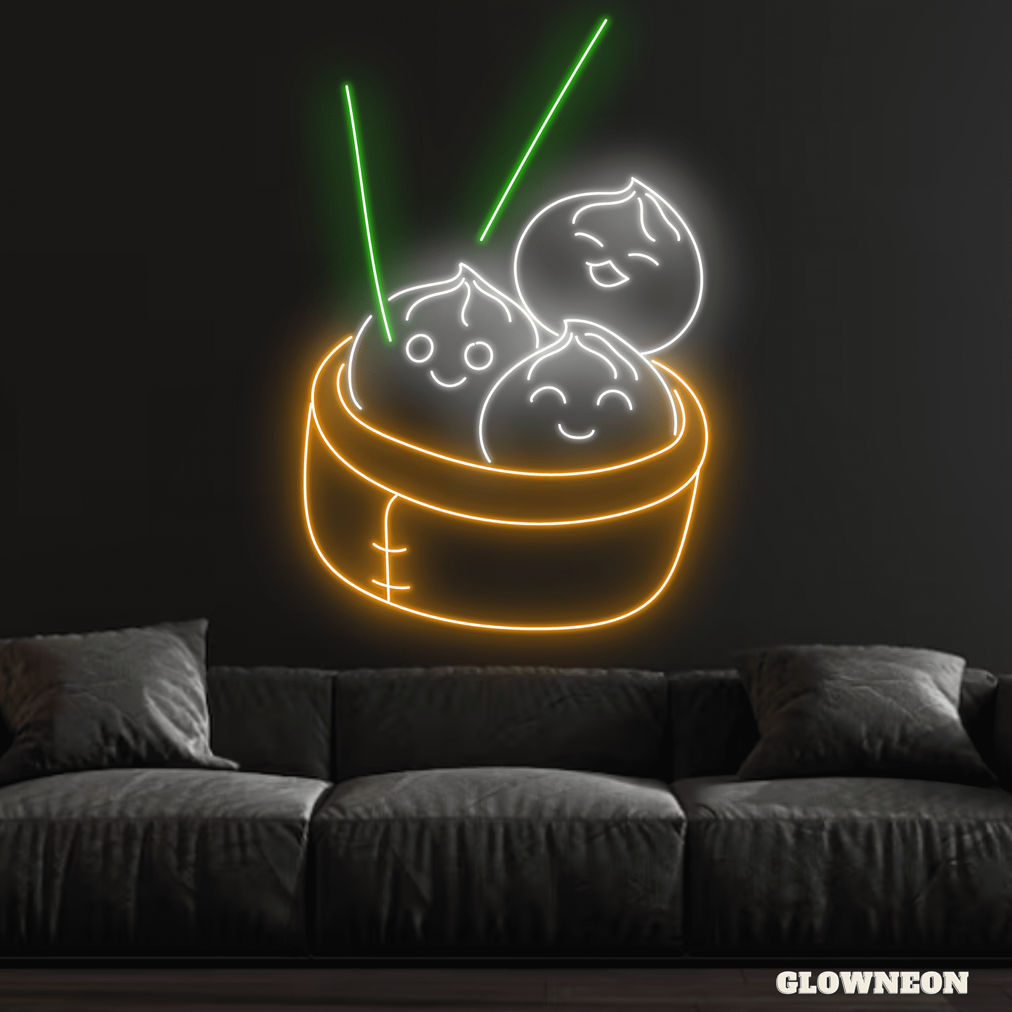 Glowneon Dumpling Neon Sign, Dim Sum Wall Decor, Baozi Neon Sign - Walmart.com