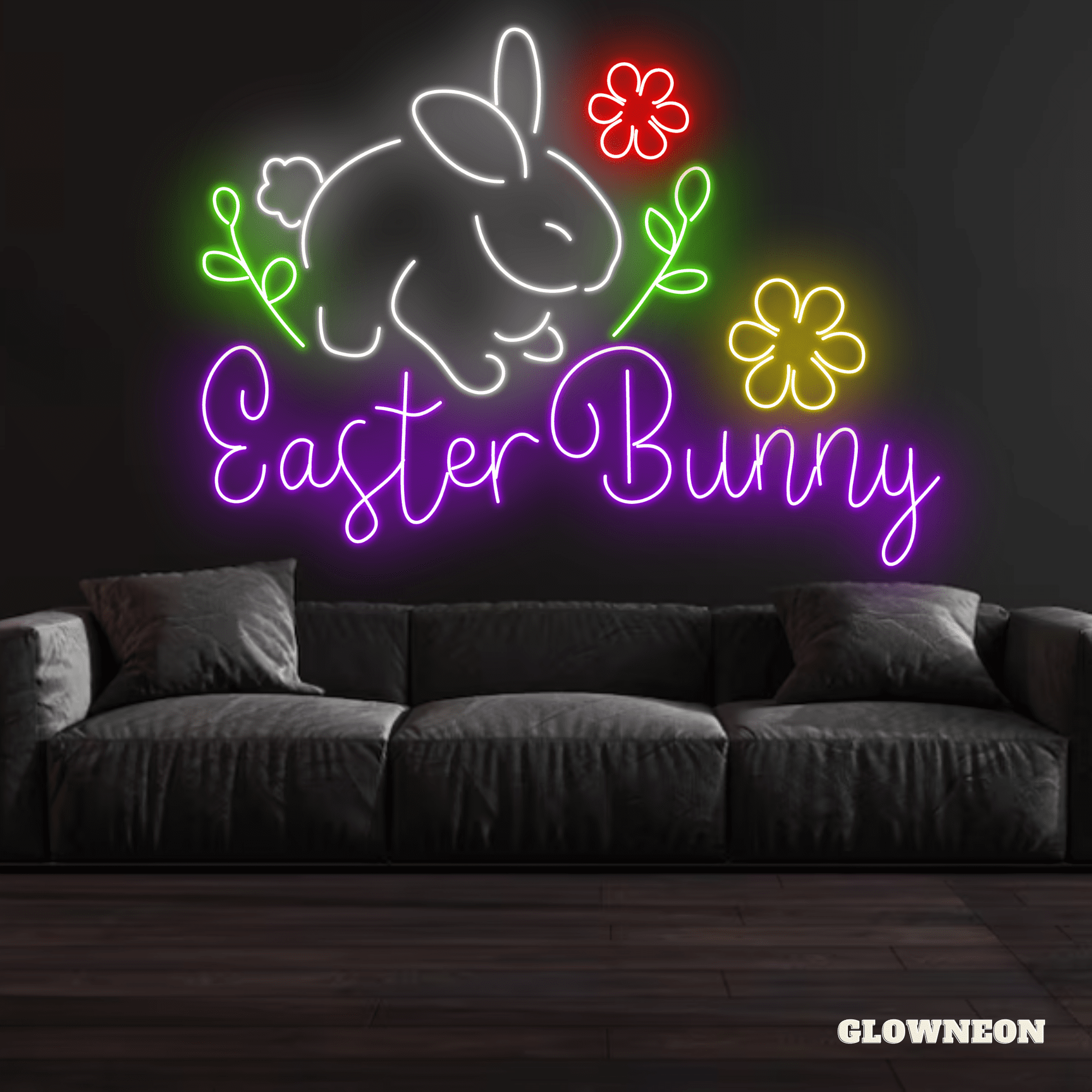 Glowneon Easter Bunny Neon Sign, Happy Easter Decor, Easter Gifts ...