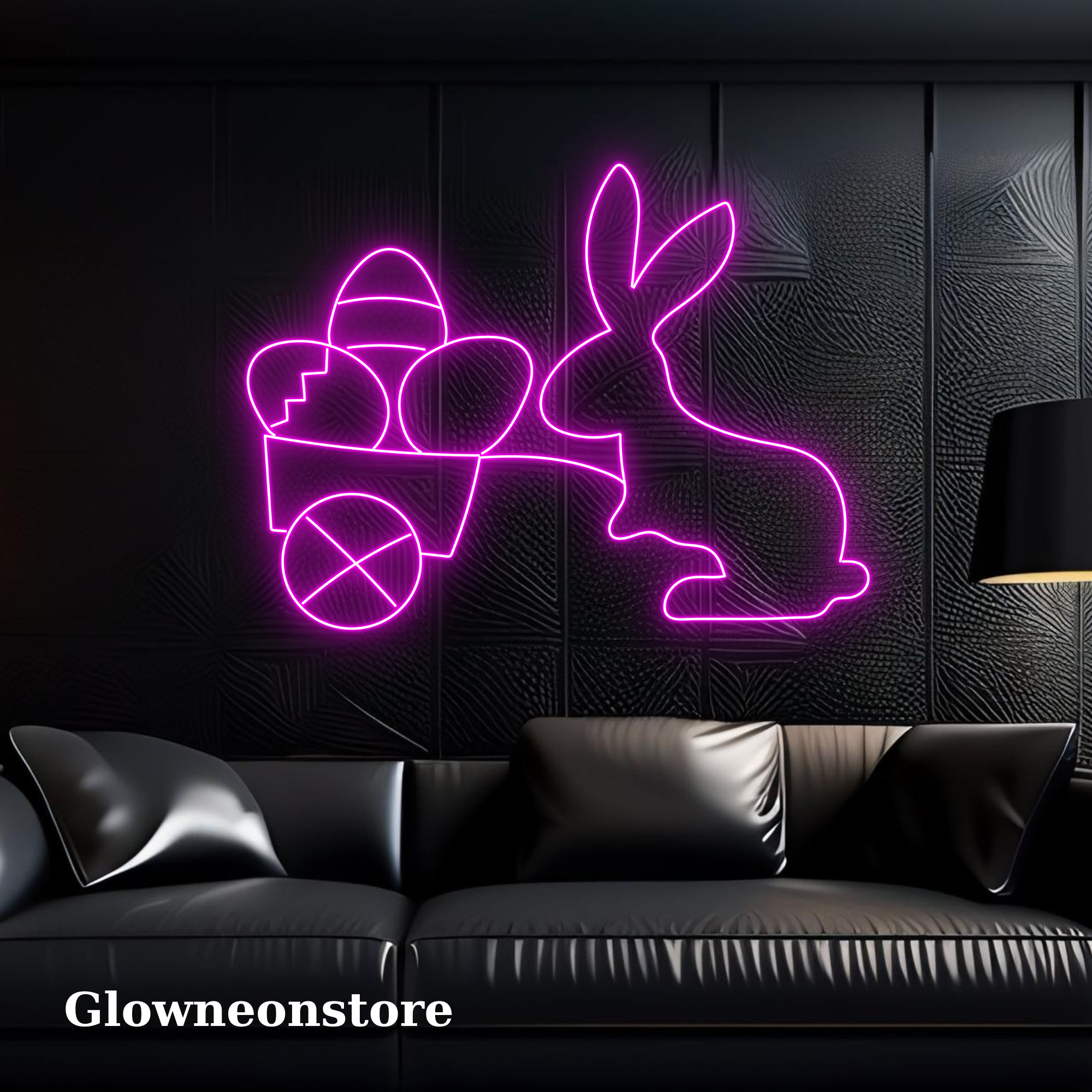 Glowneon Easter Egg Rabbit Bunny Neon Sign, Easter Egg Bunny Led ...