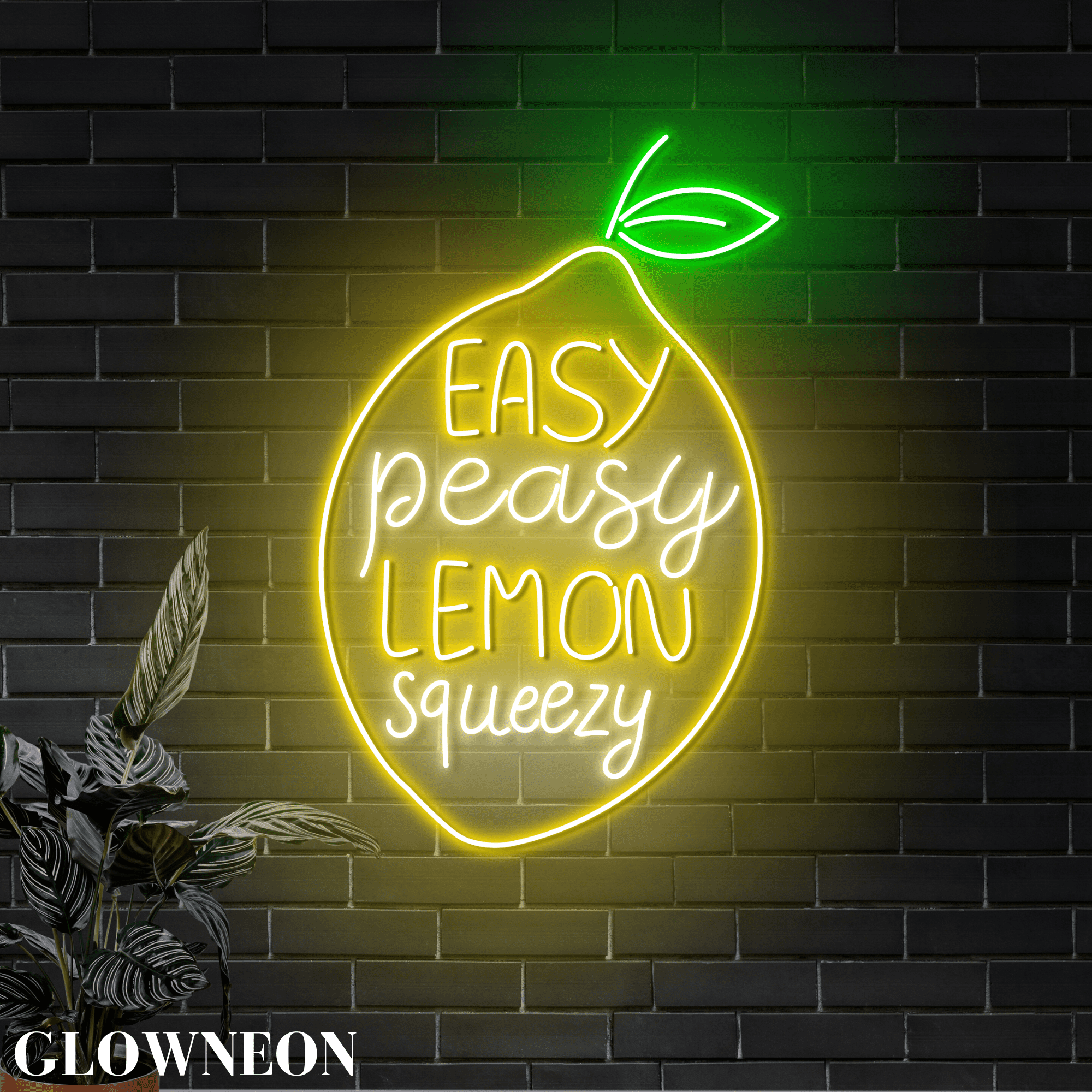 Glowneon Easy Peasy Lemon Squeezy Led Sign, Lemon Fruit Shop Wall Art ...