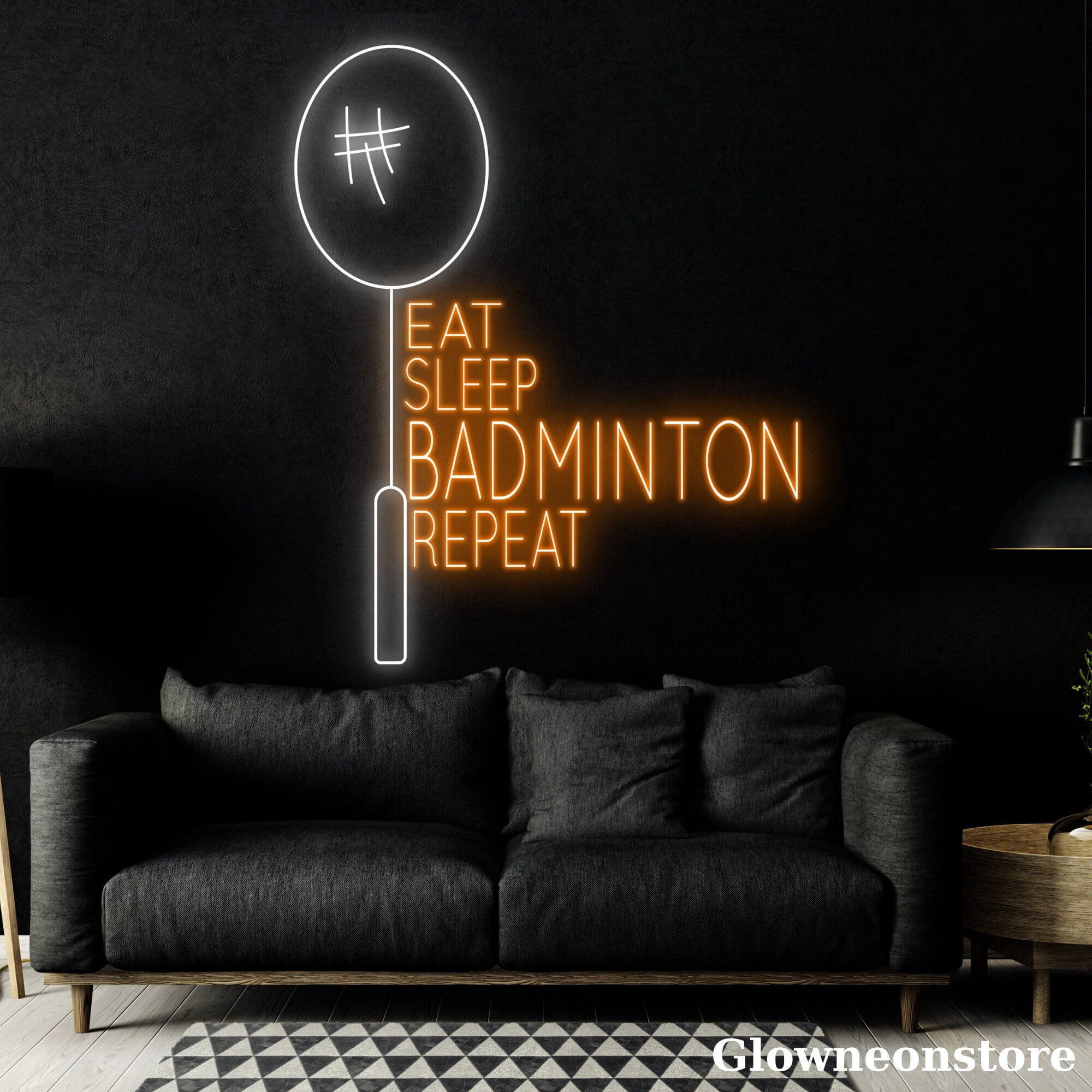 Glowneon Eat Sleep Badminton Repeat Neon Sign, Badminton Neon Light ...