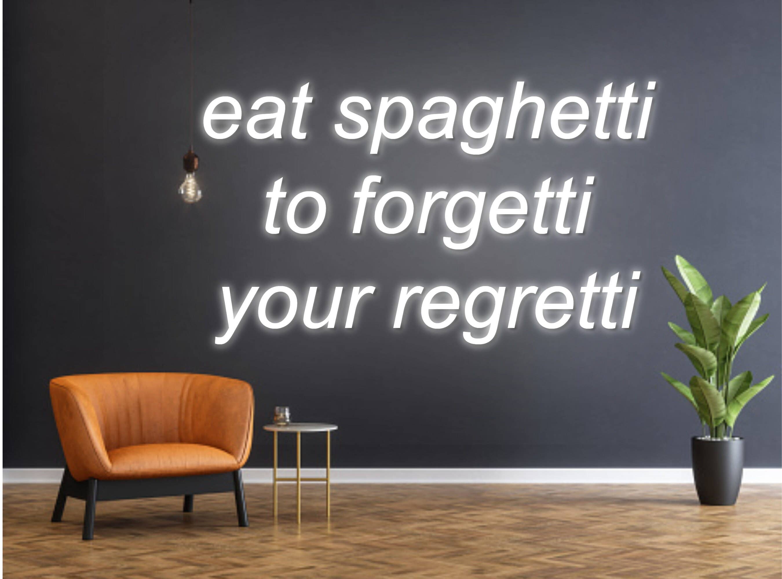 Glowneon Eat Spaghetti Neon Sign, Spaghetti Restaurant Wall Decor ...