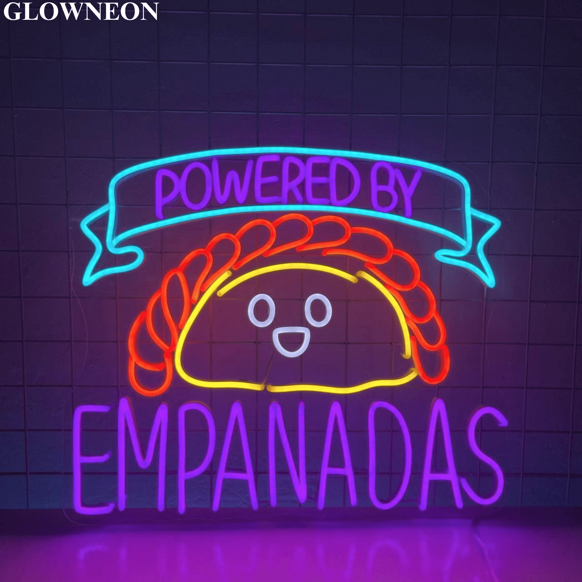 Glowneon Empowered By Empanadas Neon Sign, Empanada Restaurant Decor ...