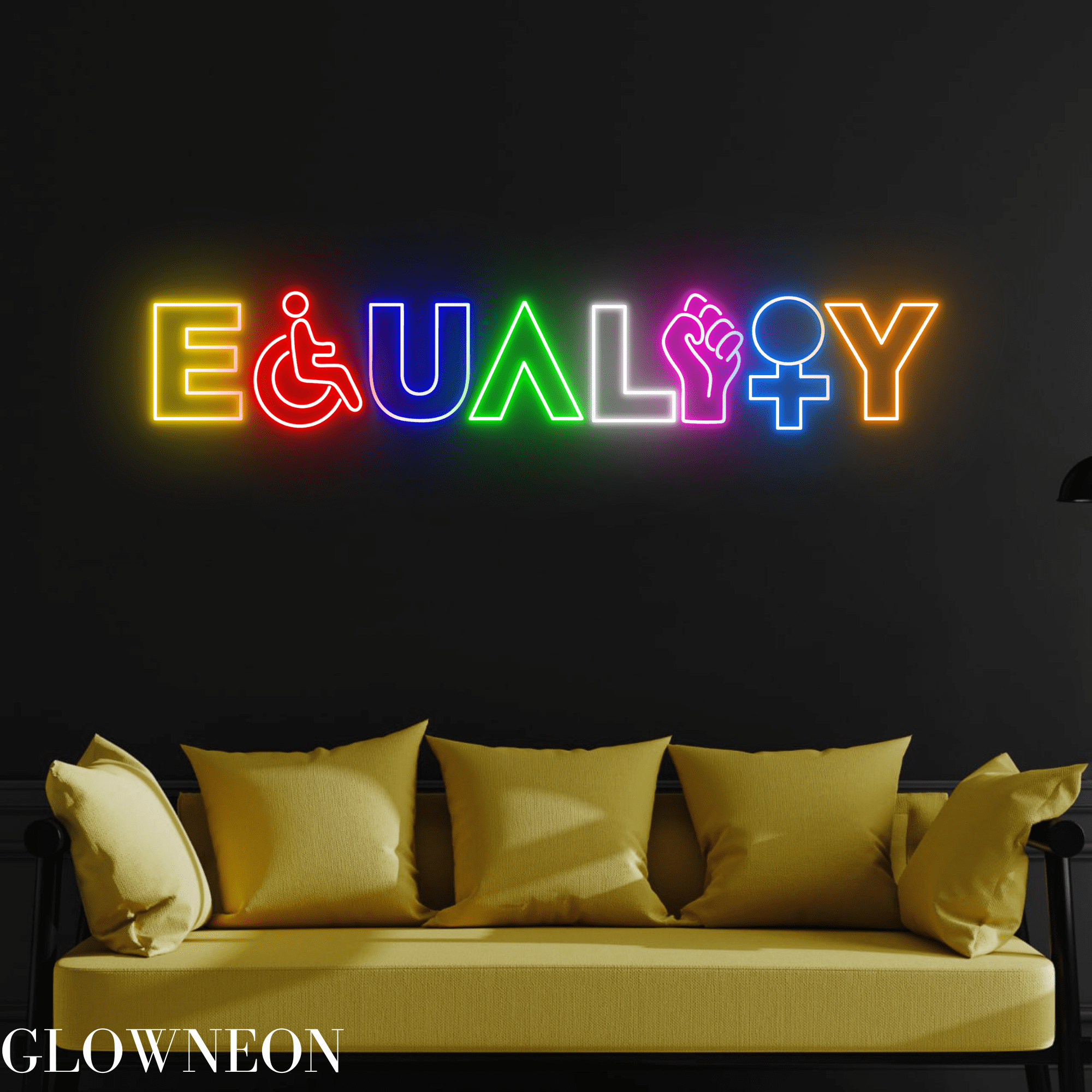 Glowneon Equality Neon Sign, LGBT Led Sign, Happy Pride Day Decor ...