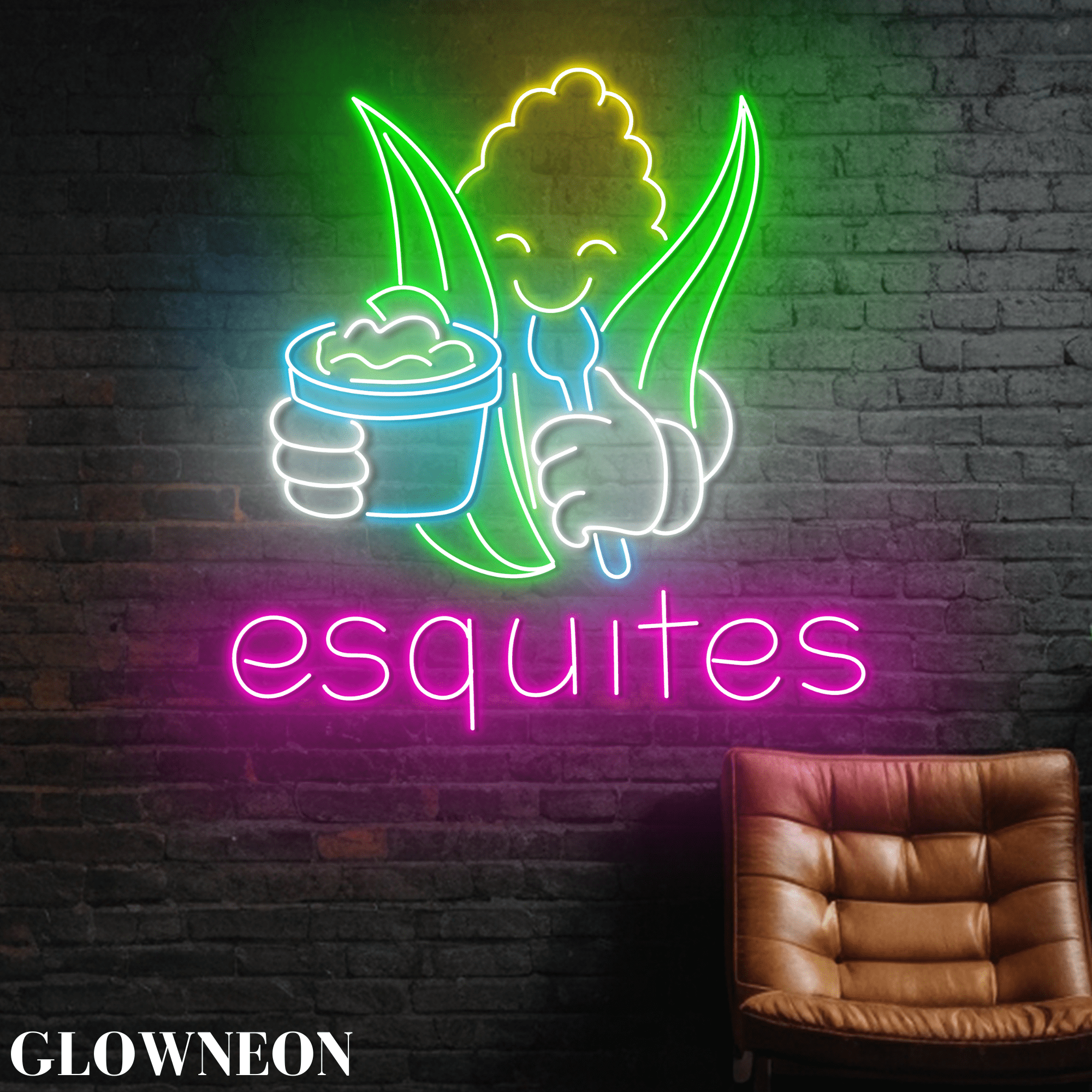 Glowneon Esquites Mexican Led Sign, Mexican Street Corn Salad Decor ...