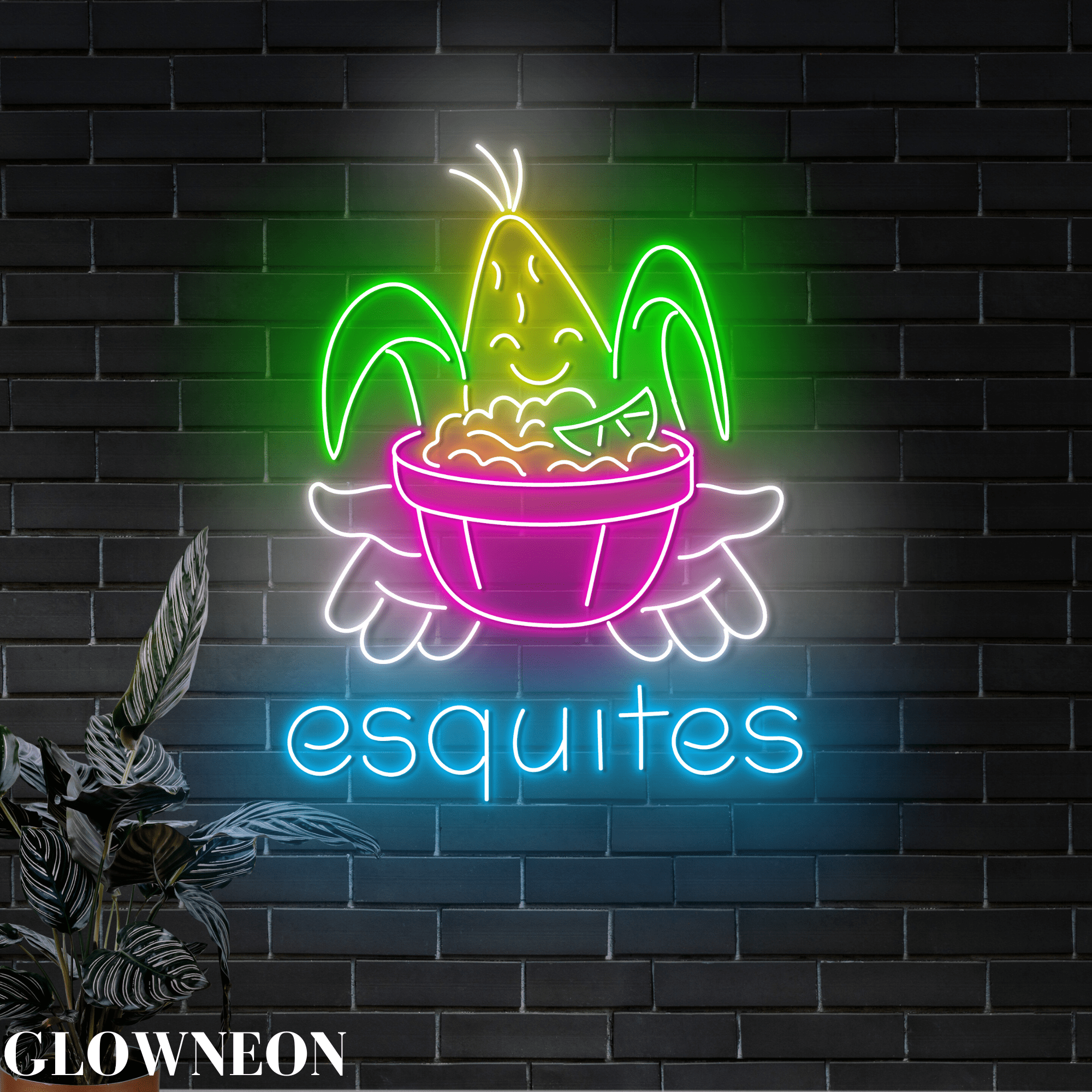 Glowneon Esquites Mexican Restaurant Wall Art, Esquite Shop Neon Sign ...