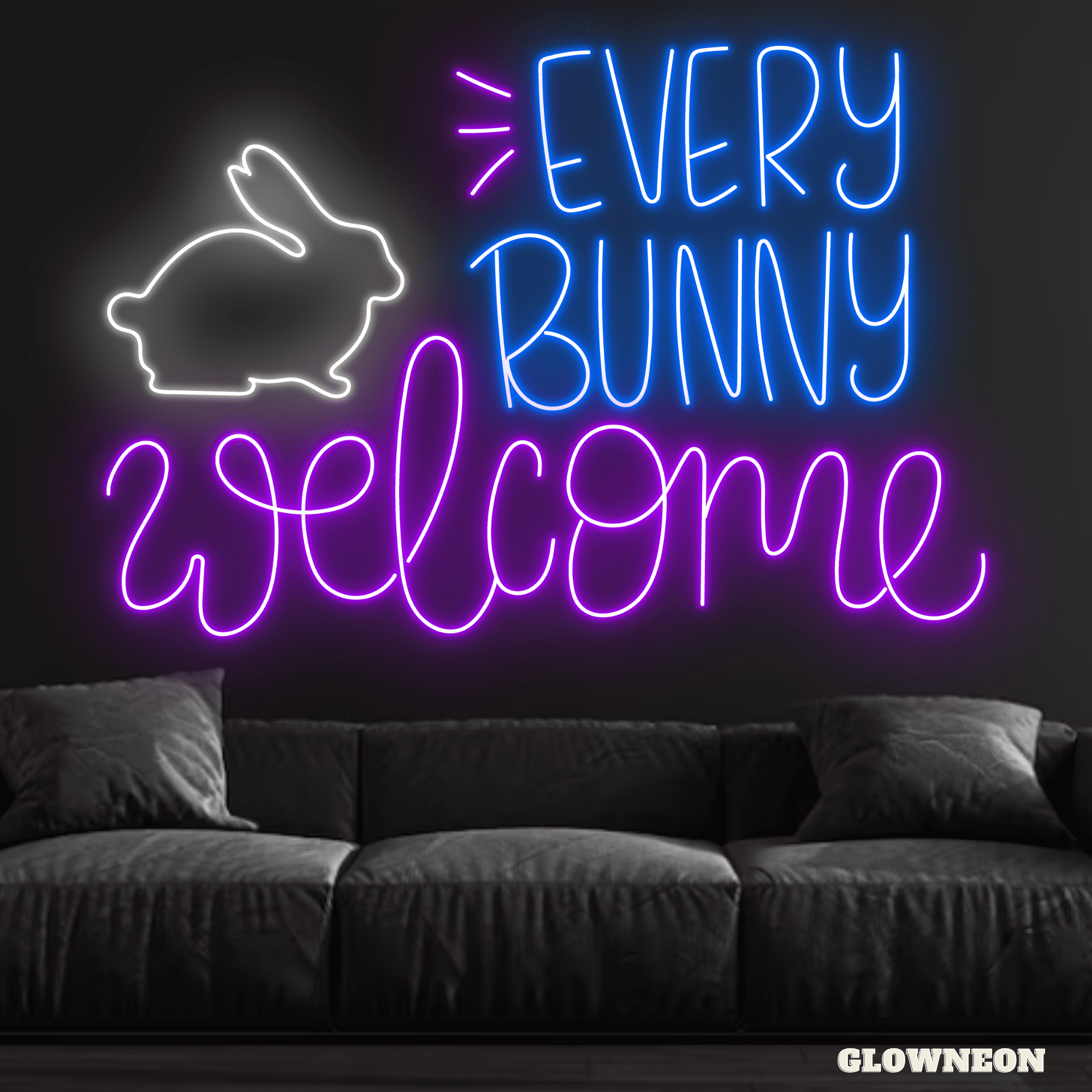 Glowneon Every Bunny Welcome Neon Sign, Easter Decor, Easter Sign ...