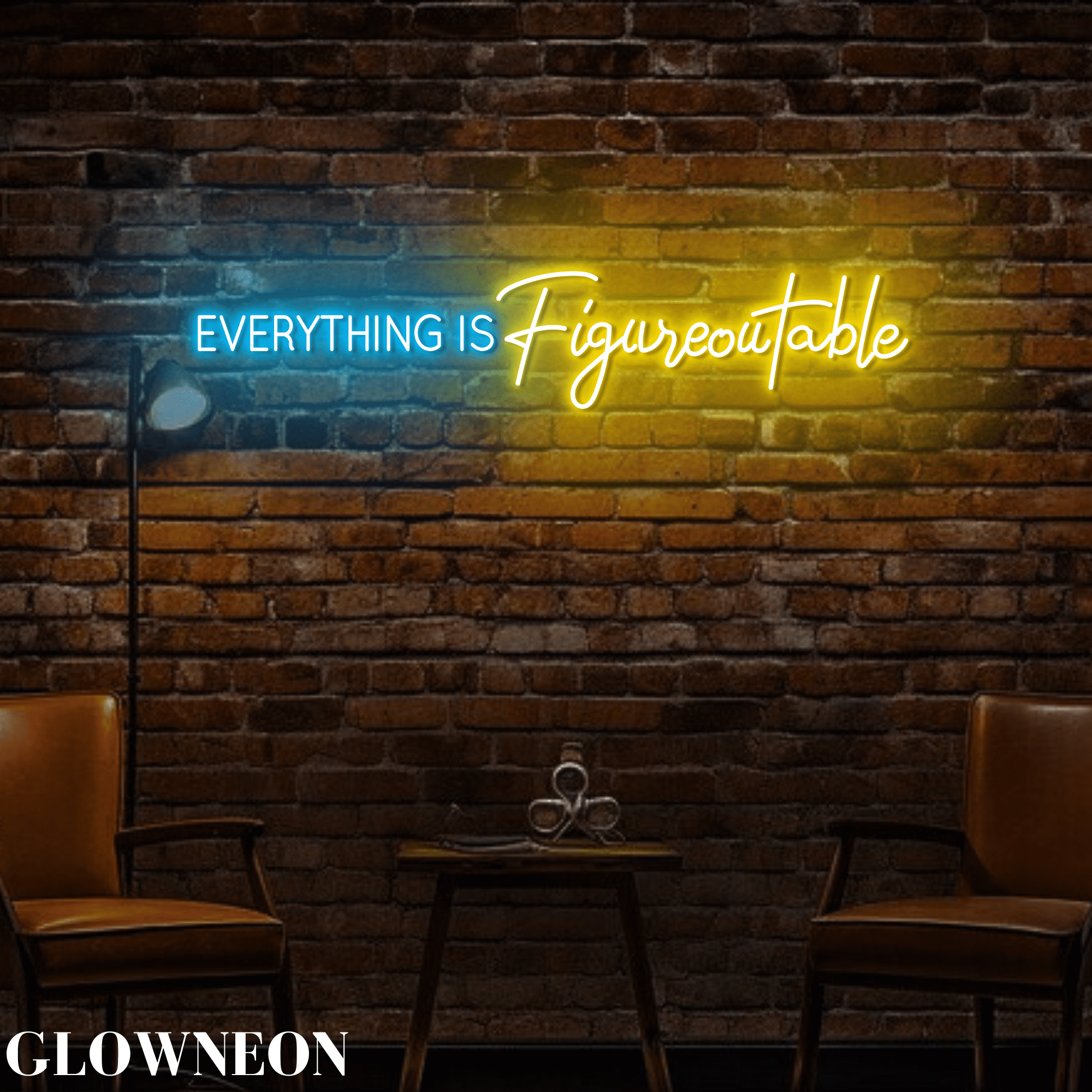 Glowneon Everything Is Figureoutable Neon Sign, Motivation Wall Decor ...
