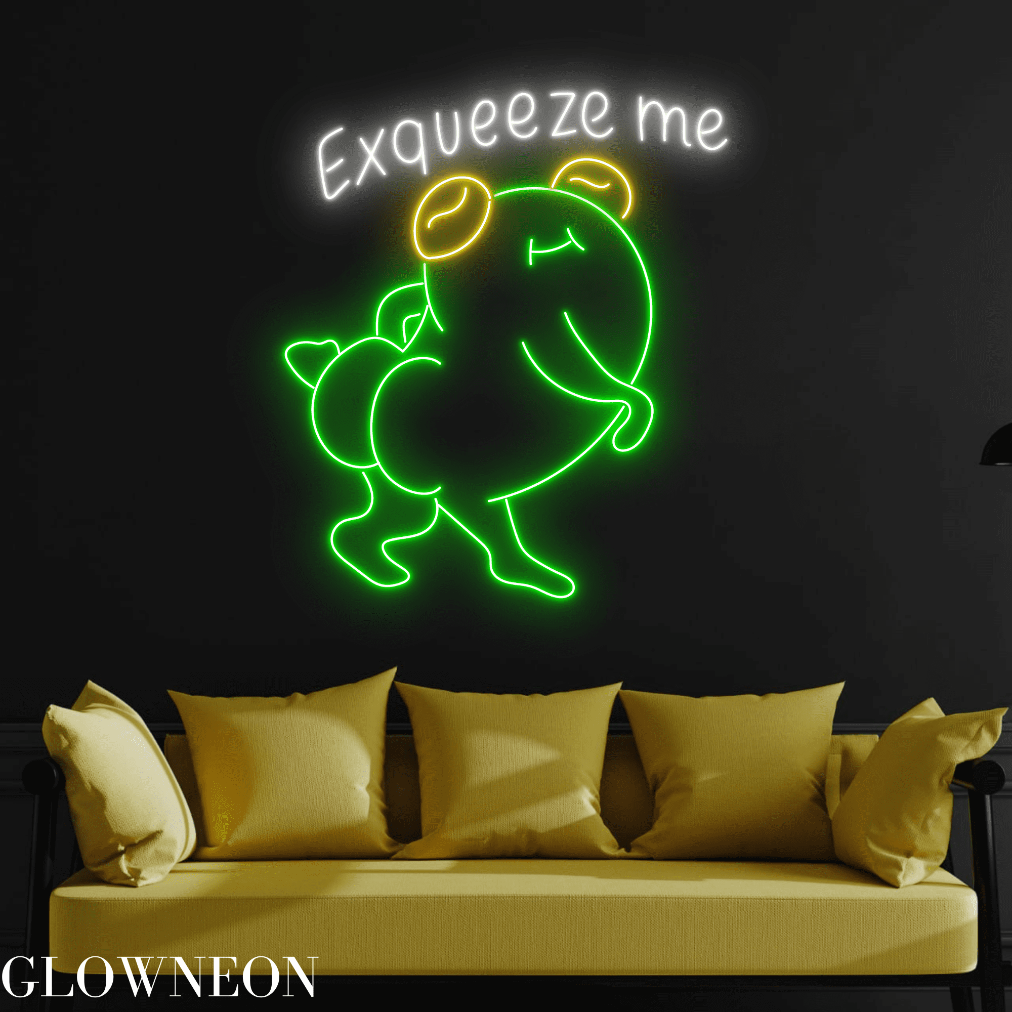Glowneon Exqueeze Me Neon Sign, Funny Sexy Frog Led Sign, Kid Gifts ...