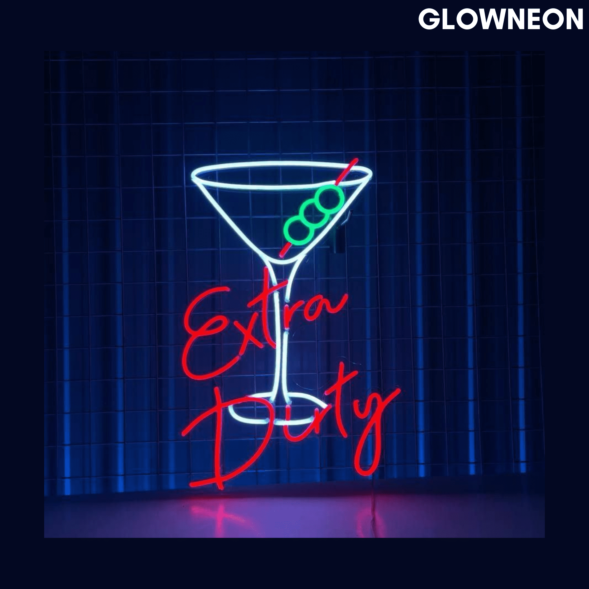 Glowneon Extra Dirty Neon Sign, Cocktails Led Sign, Bar Pub Wall Art ...
