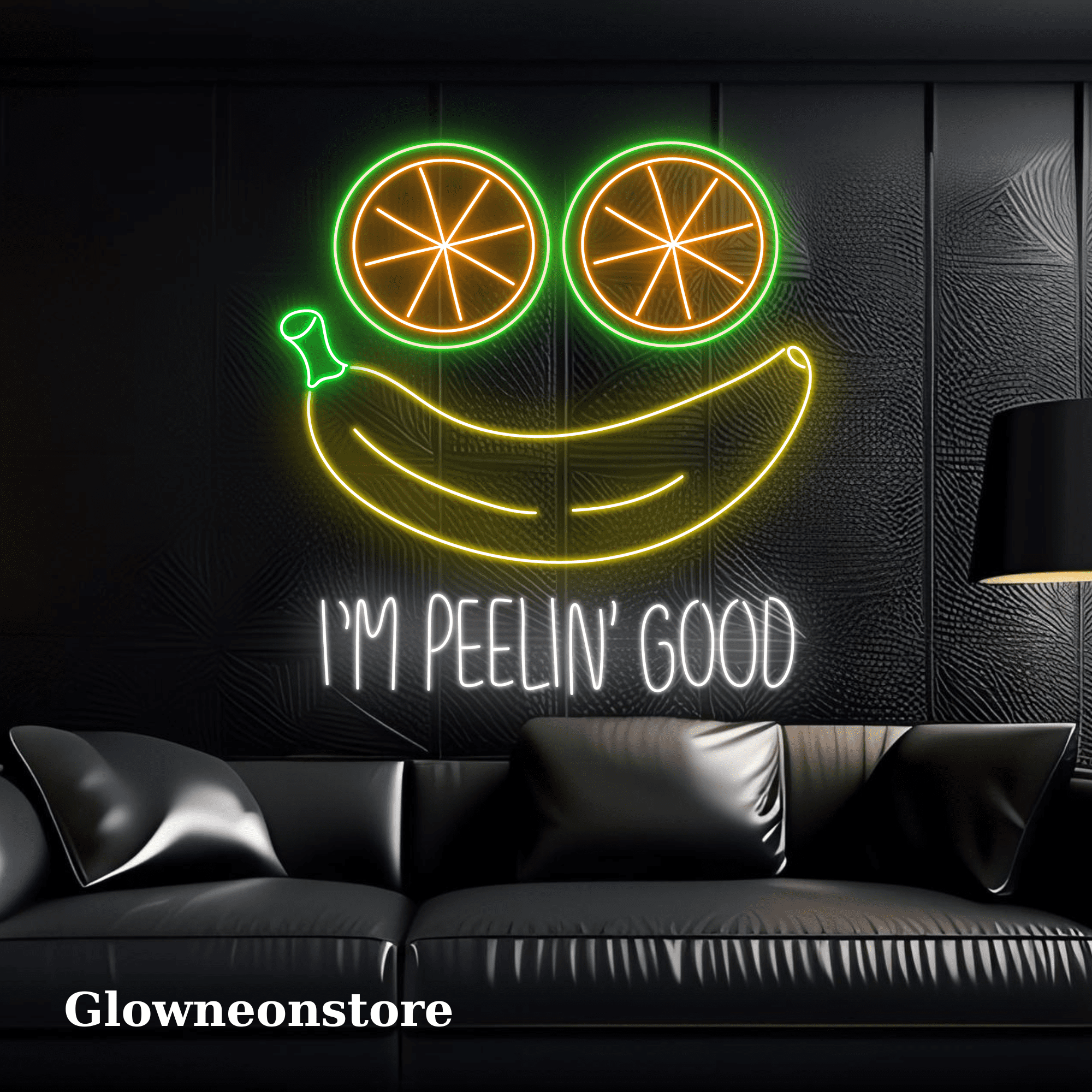 Glowneon Face Fruit Smile Neon, Banana Orange Fruit Led Light Decor ...