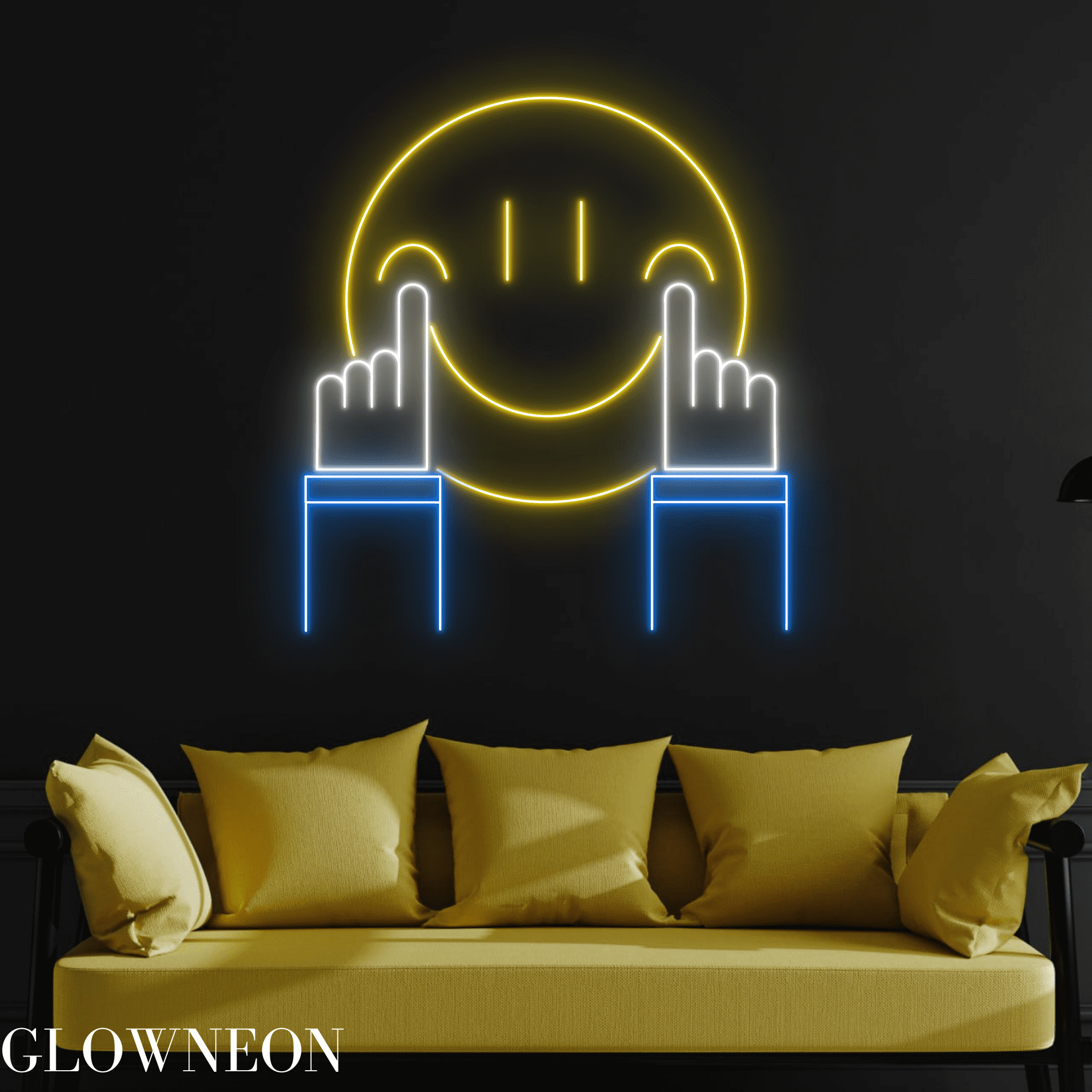 Glowneon Face Smile Neon Sign, Smiley Led Sign, Coffee Shop Led Decor ...