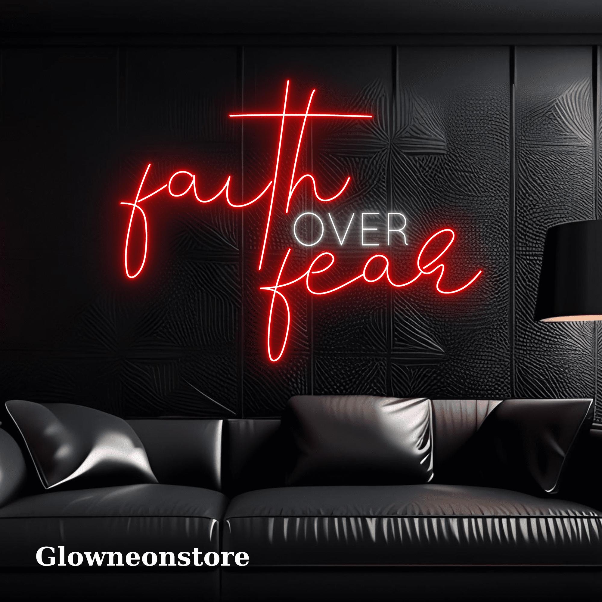 Glowneon Faith Over Fear Christian Neon Sign, Church Led Light ...