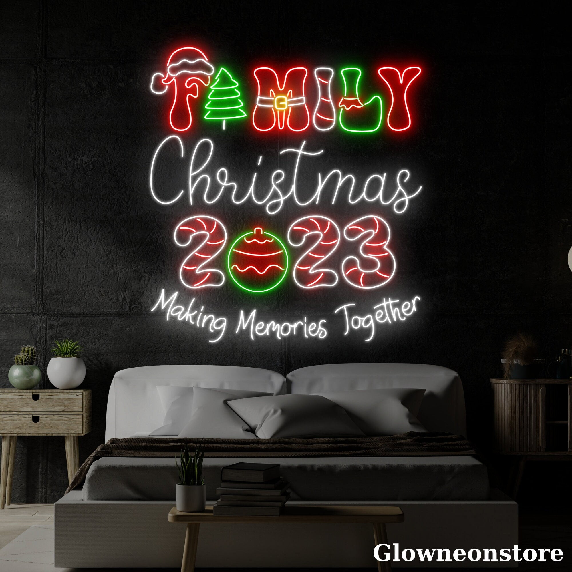 Glowneon Family Christmas 2023 Making Memories Together Neon Sign ...