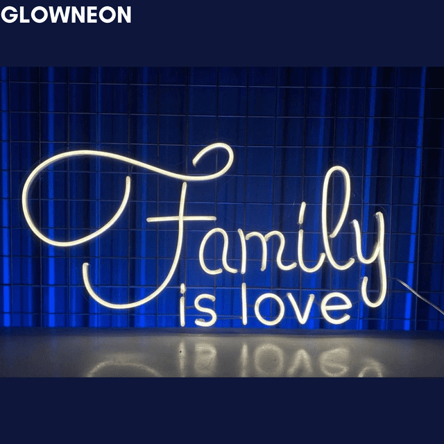 Glowneon Family Is Love Neon Sign, Family Led Sign, Home Wall Decor ...