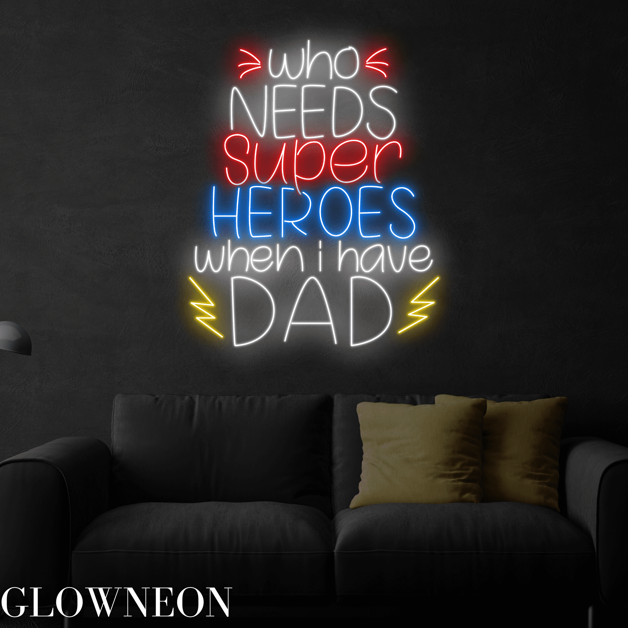 Glowneon Father's Day Quote Neon Sign, Gift For Dad, Father's Day Art ...