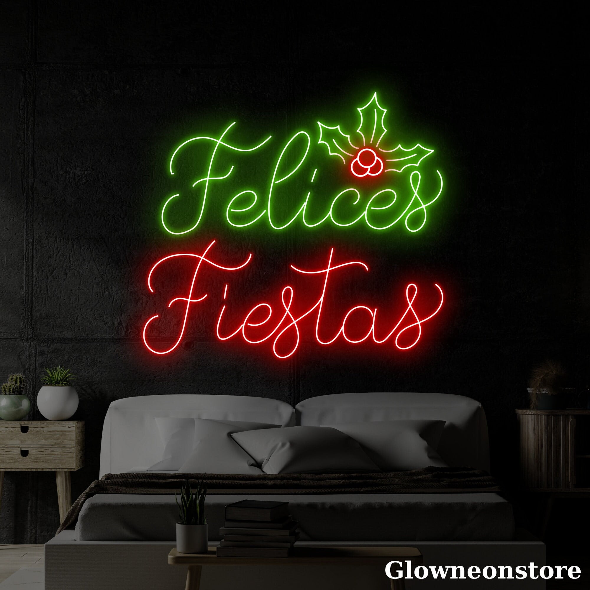 Glowneon Feciles Fiesas Neon Sign, Feciles Fiesas LED Sign, Spain ...