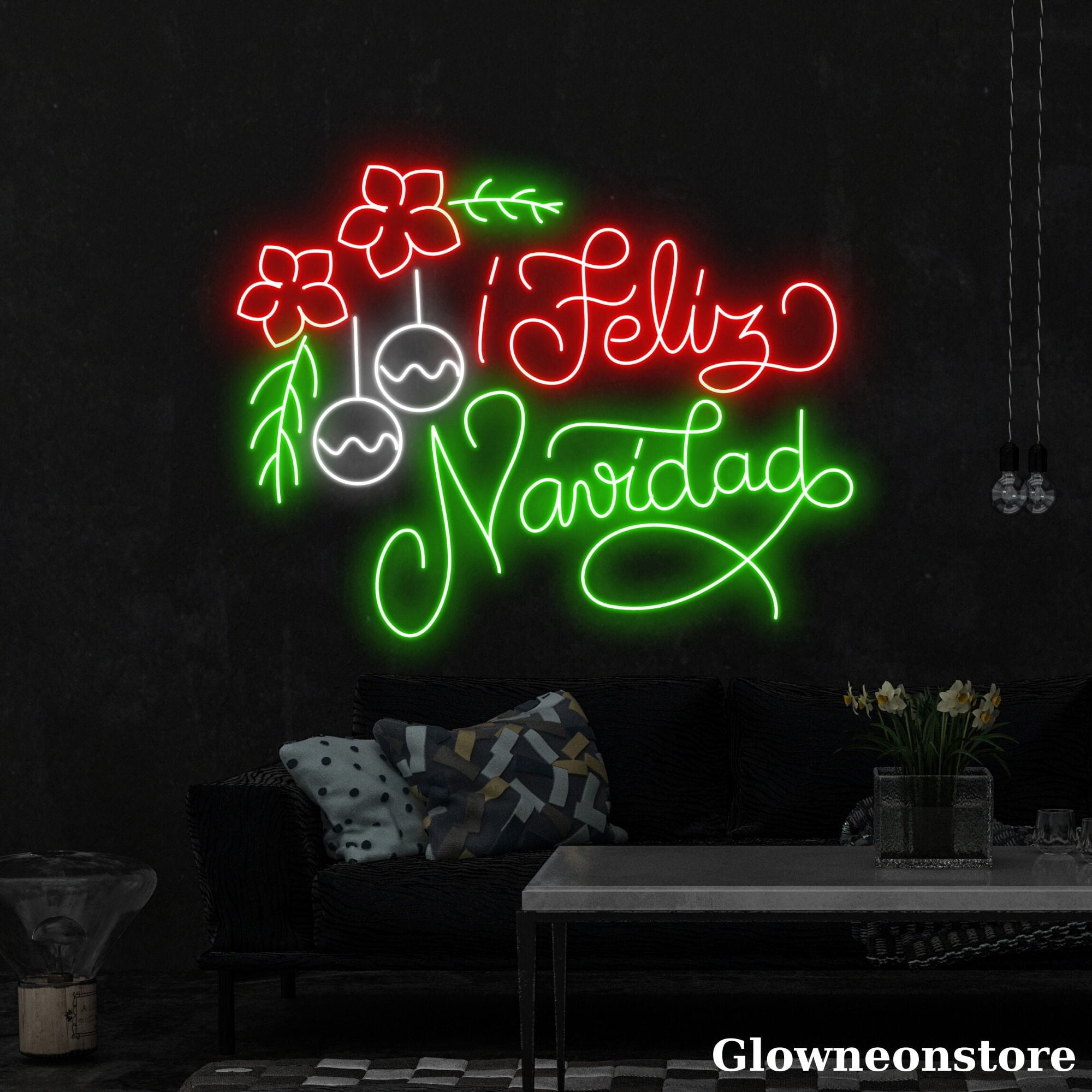Glowneon Feliz Navidad Neon Sign, Feliz Navidad LED Sign, Spain ...