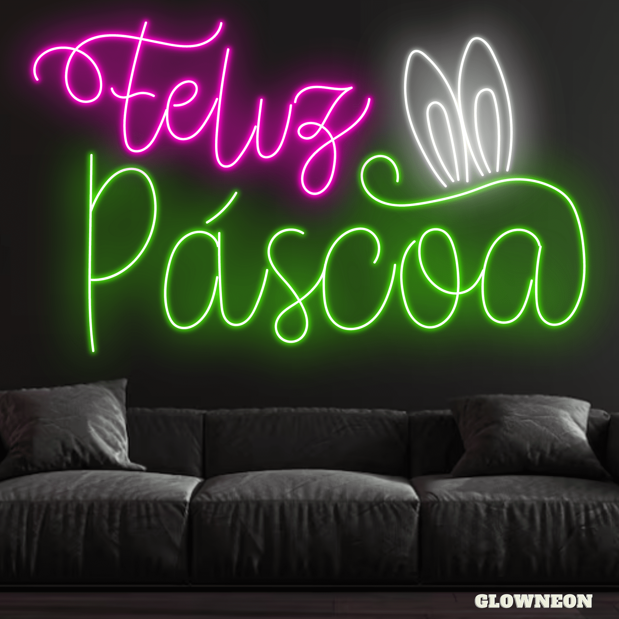 Glowneon Feliz Pascoa Neon Sign, Easter Sign, Portugal Easter Decor ...