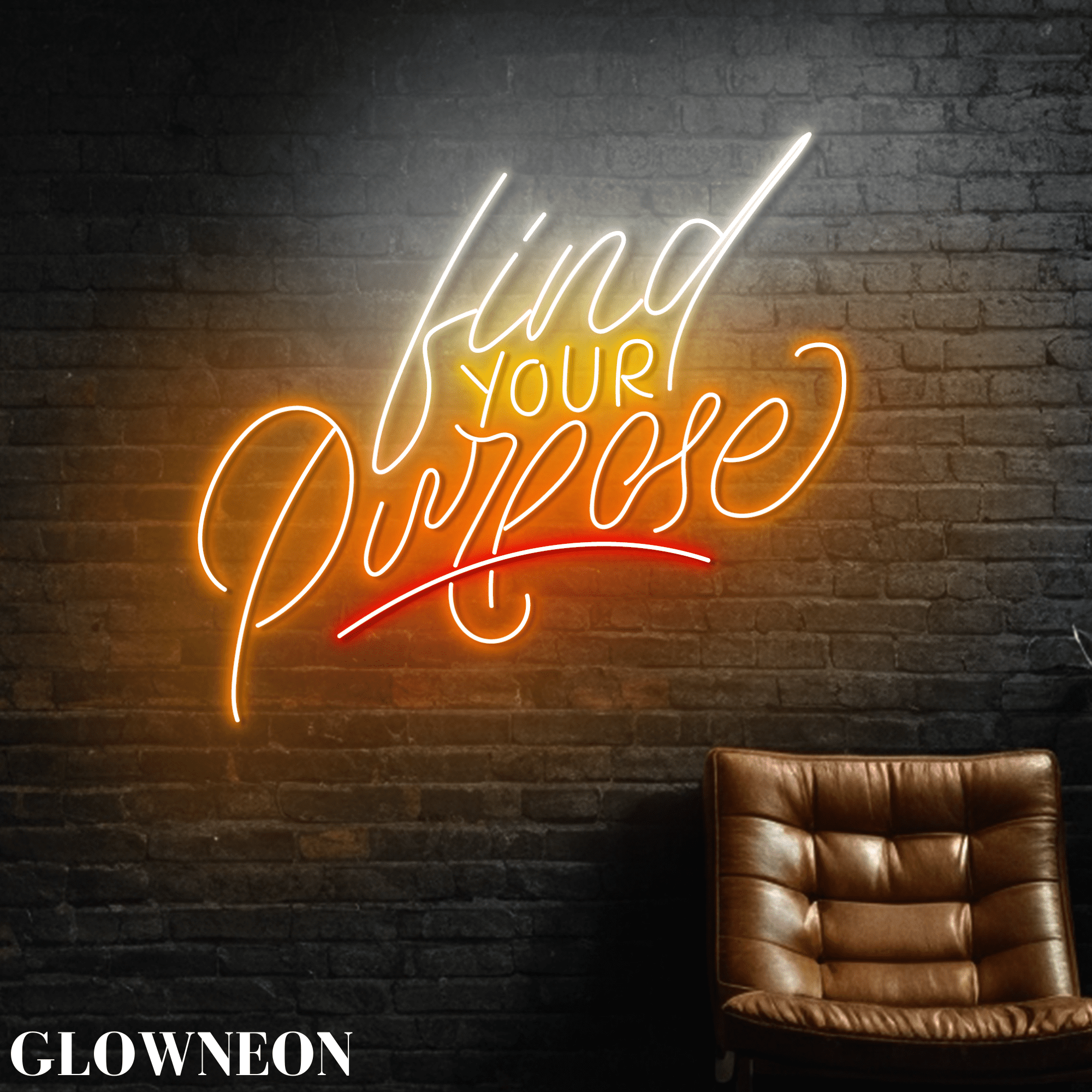 Glowneon Find Your Purpose Neon Light, Motivational Quote Led Light ...