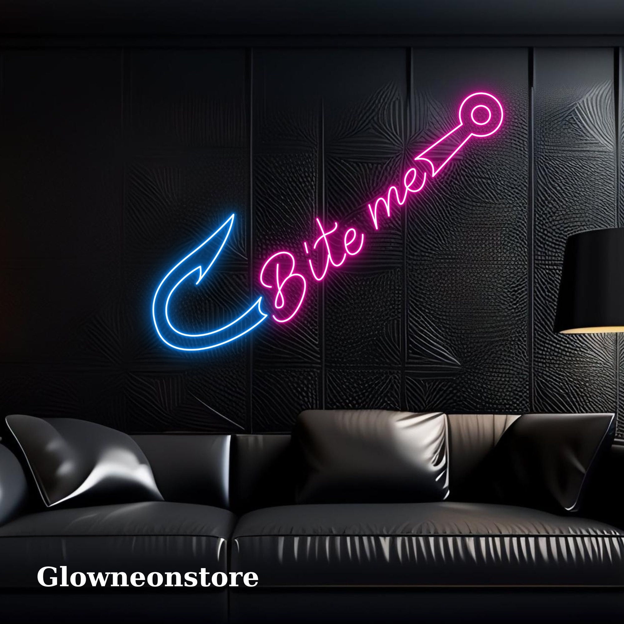 Glowneon Fishing Bite Me Neon Sign, Bite Me Led Light, Fishing Bite Me ...