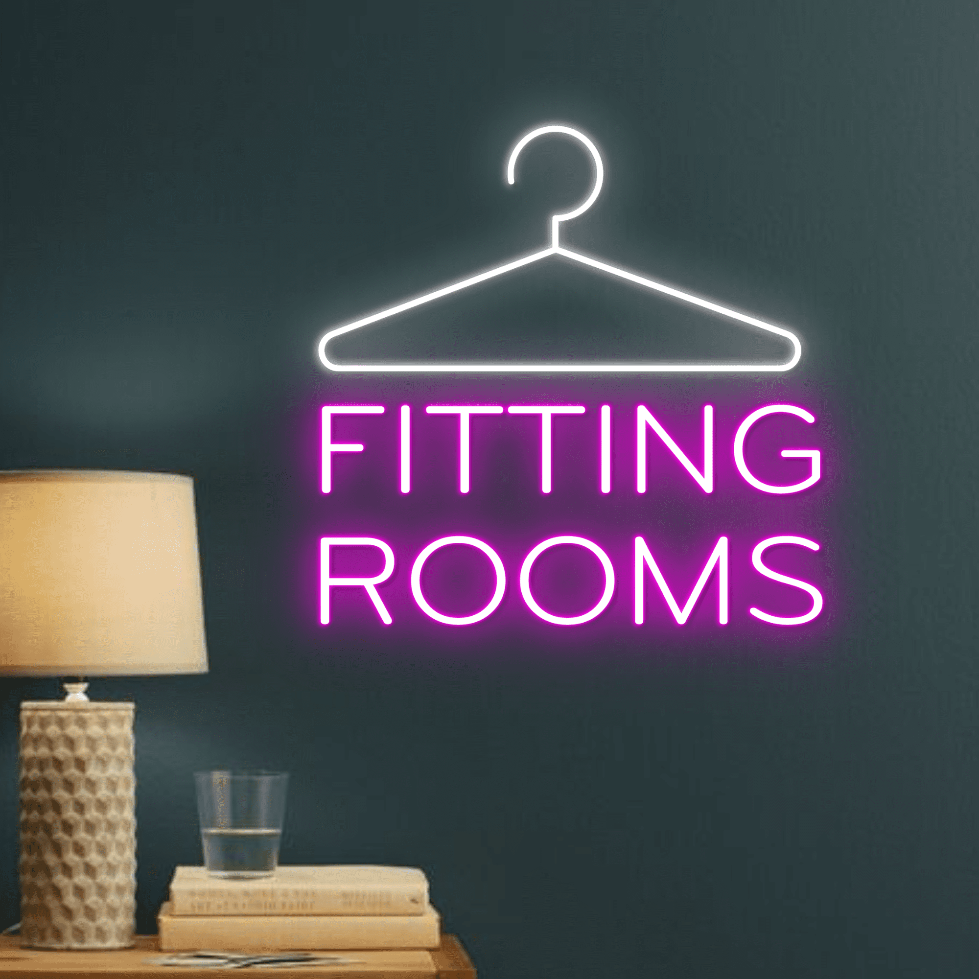 Glowneon Fitting Room Hanger Neon Sign, Clothes Shop Signboard ...