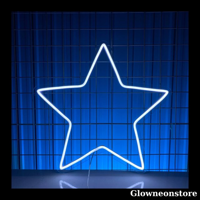 Glowneon Flashing Star Neon Sign, Star Led Sign, Star Space Kid Room ...