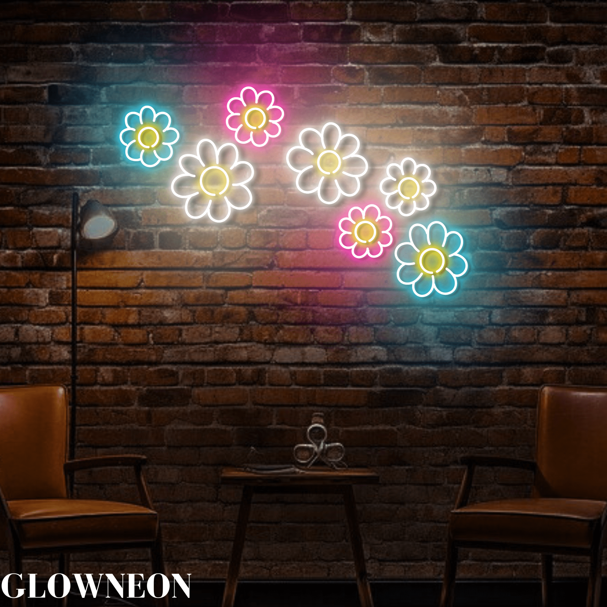 Glowneon Flower Neon Sign, Flowers Led Sign For Florist Shop Wall Art ...