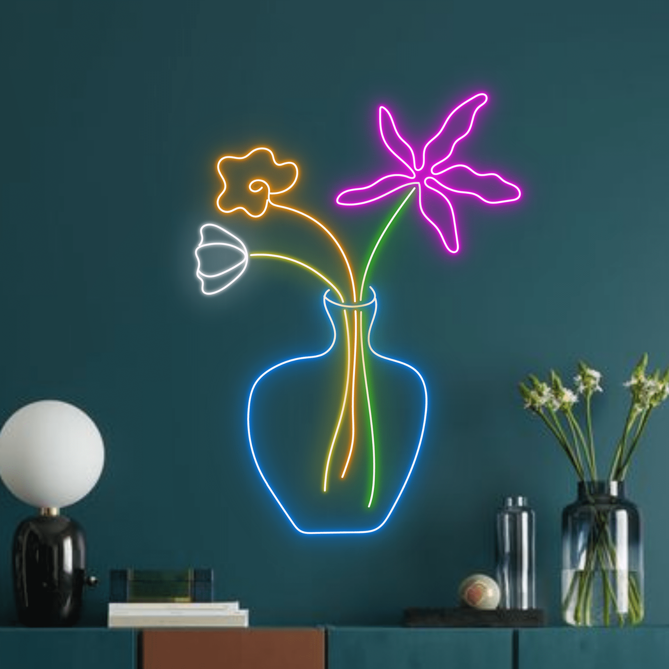 Glowneon Flower Vase Neon Sign, Plant Flowers Shop Decor - Walmart.com