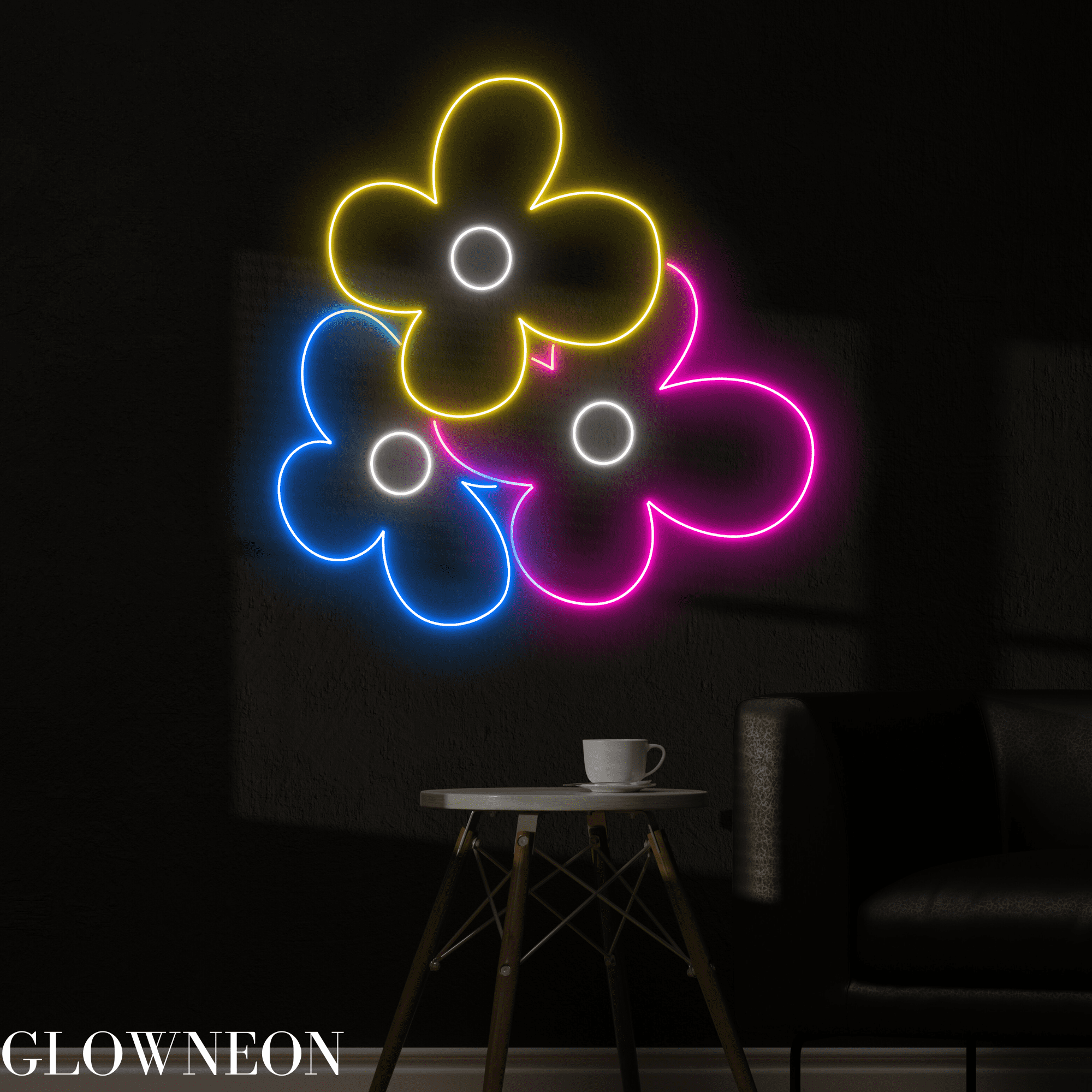 Glowneon Flowers Neon Sign, Flower Led Sign, Flower Shop Wall Decor ...
