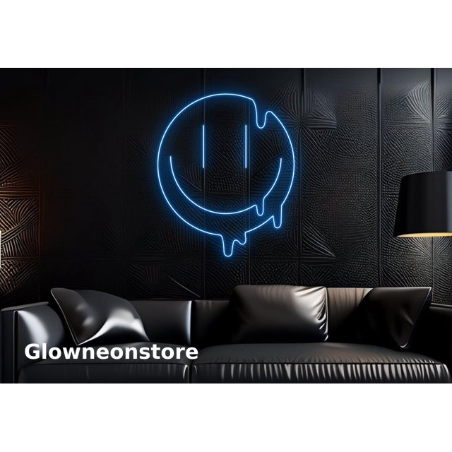 Glowneon Flowing Face Neon Sign, Face Led Light, Smiley Face Neon Sign ...