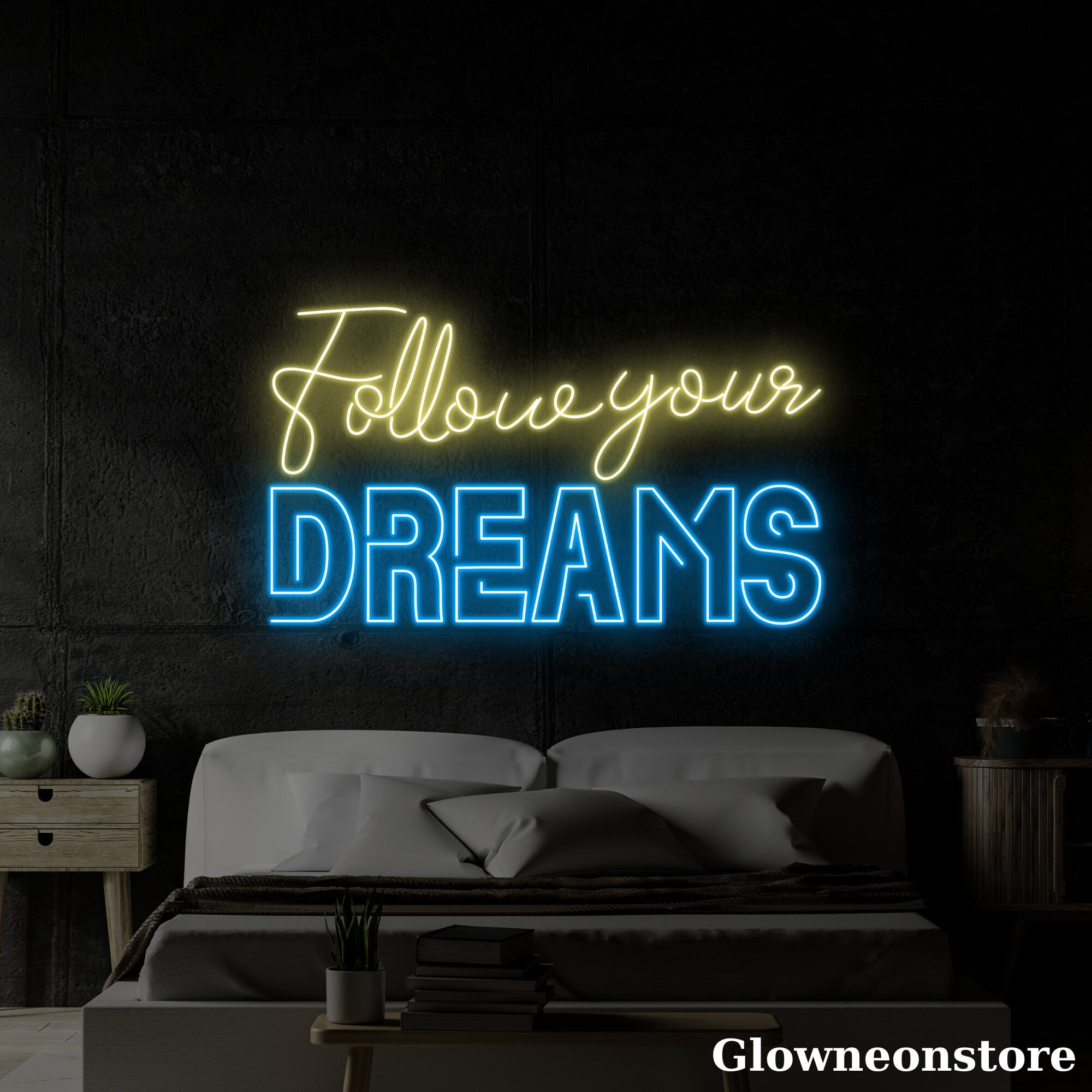 Glowneon Follow Your Dreams Neon Sign, Follow Your Dream Led Sign ...