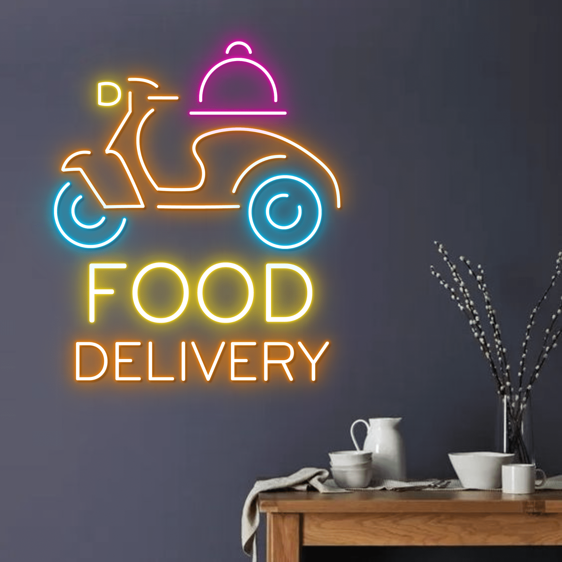 Glowneon Food Delivery Neon Signs, Fast Food Restaurant Decor - Walmart.com