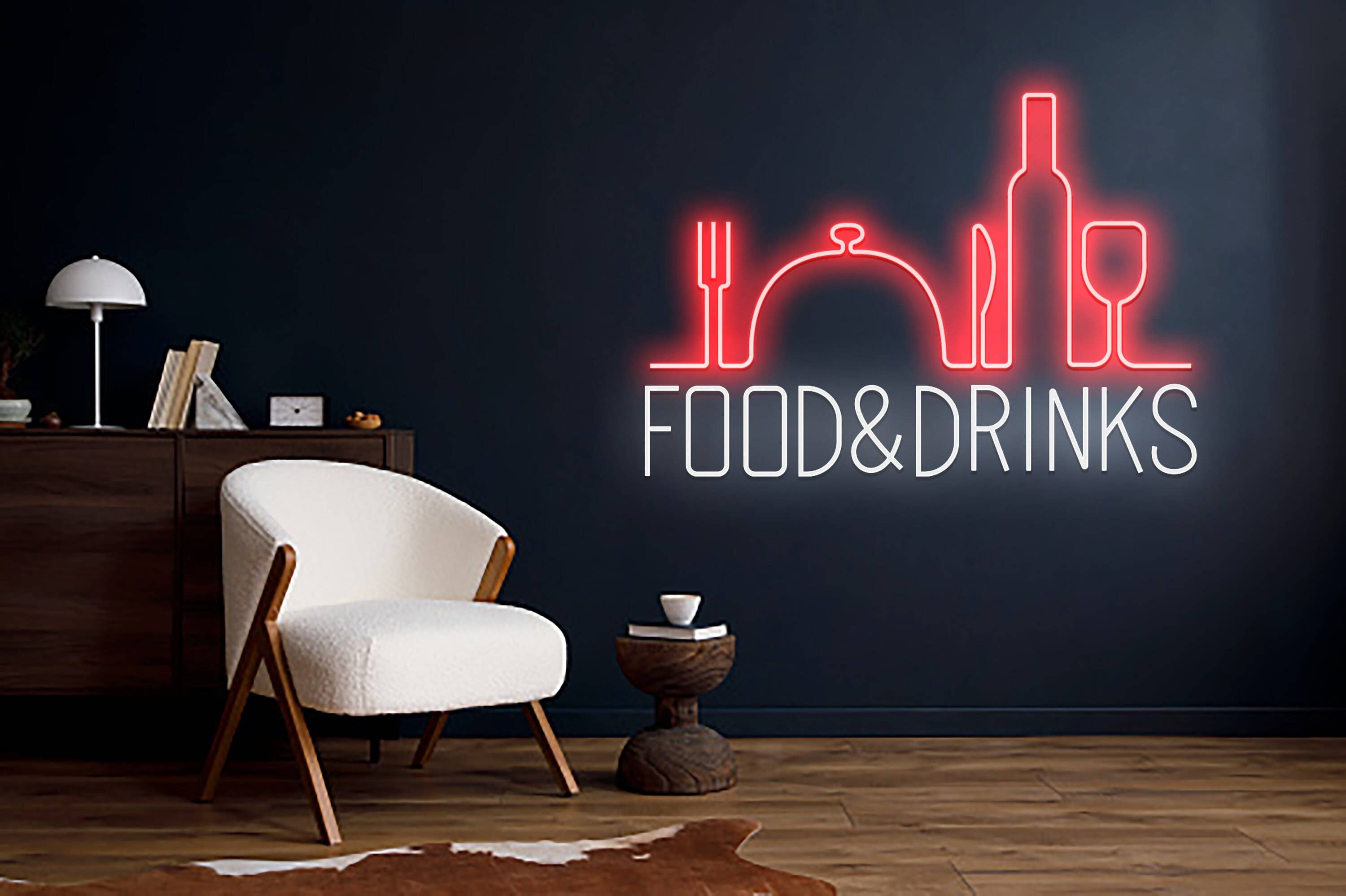 Glowneon Food & Drinks Neon Sign, Restaurant Welcome Signboard ...