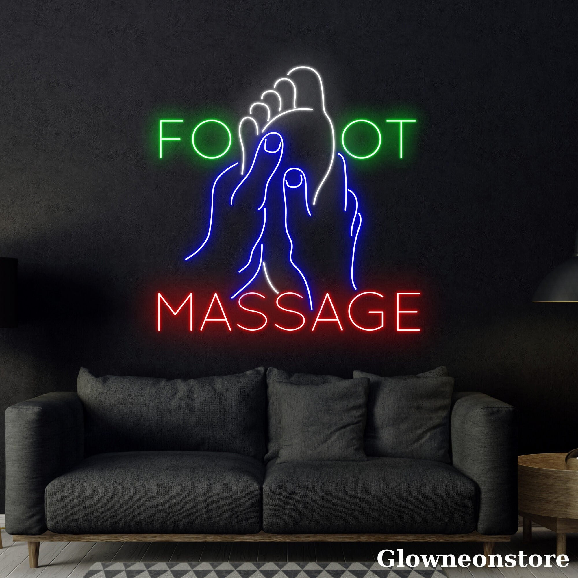Glowneon Foot Massage Neon Sign, Foot Massage Logo Led Sign, Spa Shop ...