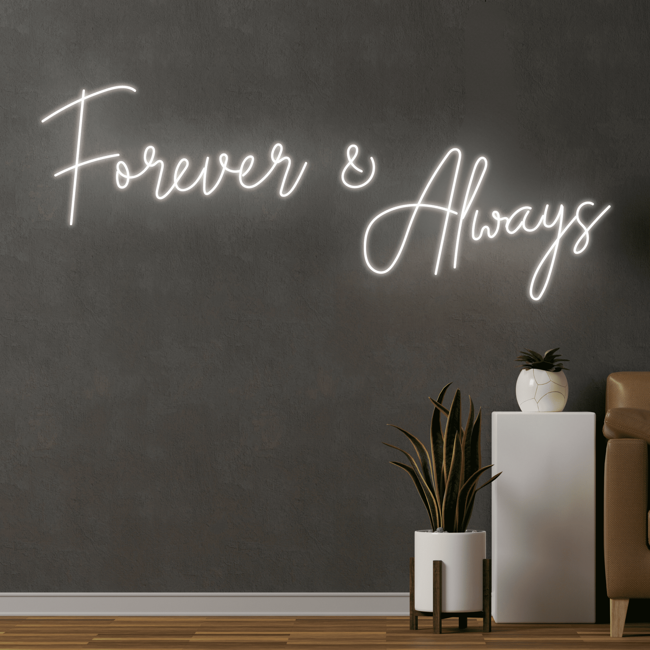Glowneon Forever & Always Neon Sign, Wedding Party Couple Wall Decor ...