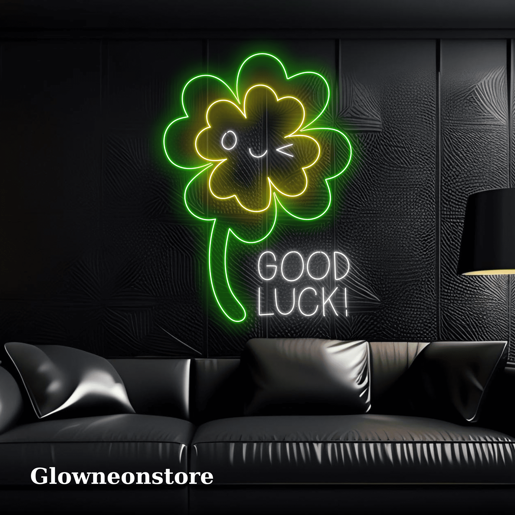 Glowneon Four Leaf Clover Good Luck Neon Sign, Clover Leaf Led Light ...