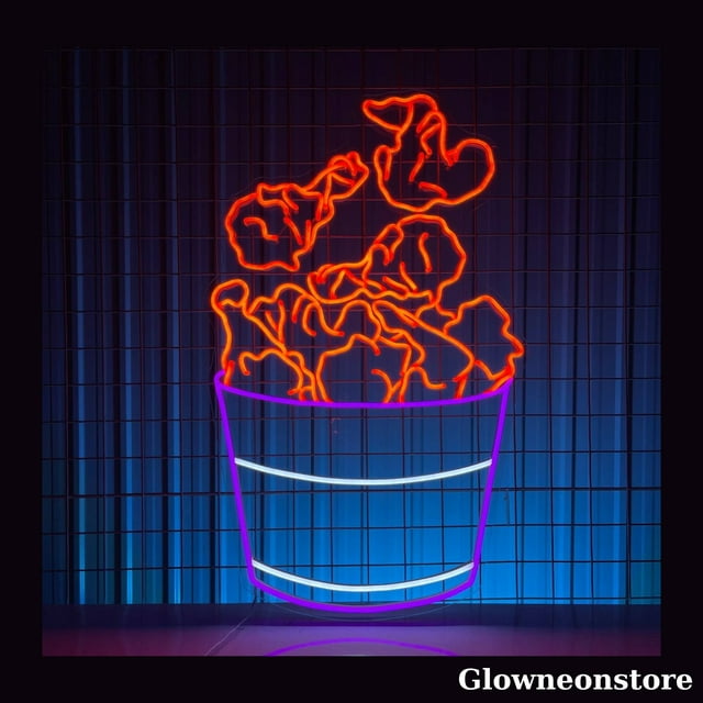 Glowneon Fried Chicken Neon Sign, Fried Chicken Led Light Sign, Welcome ...