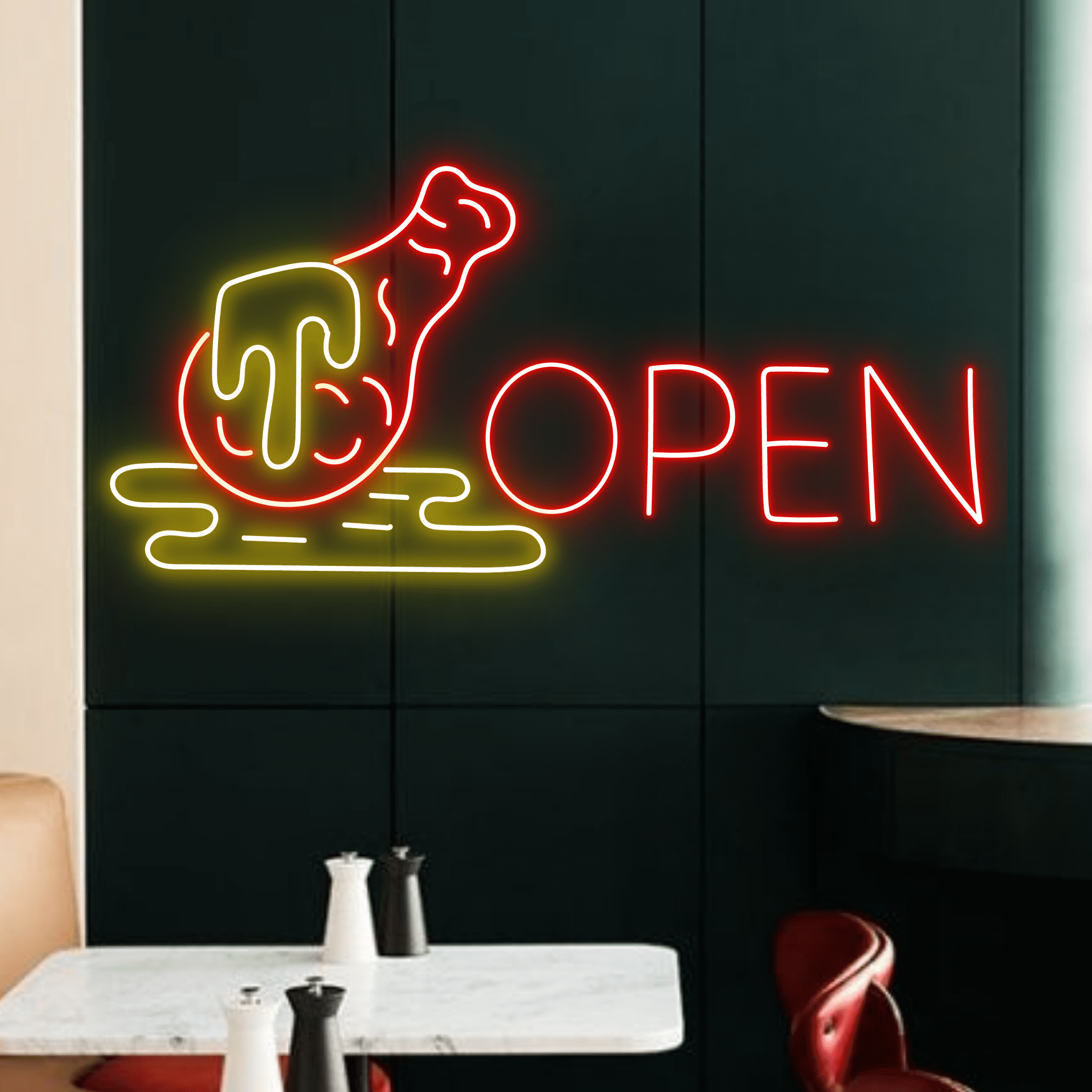 Glowneon Fried Chicken Open Neon Sign, Korean Restaurant Welcome Sign ...