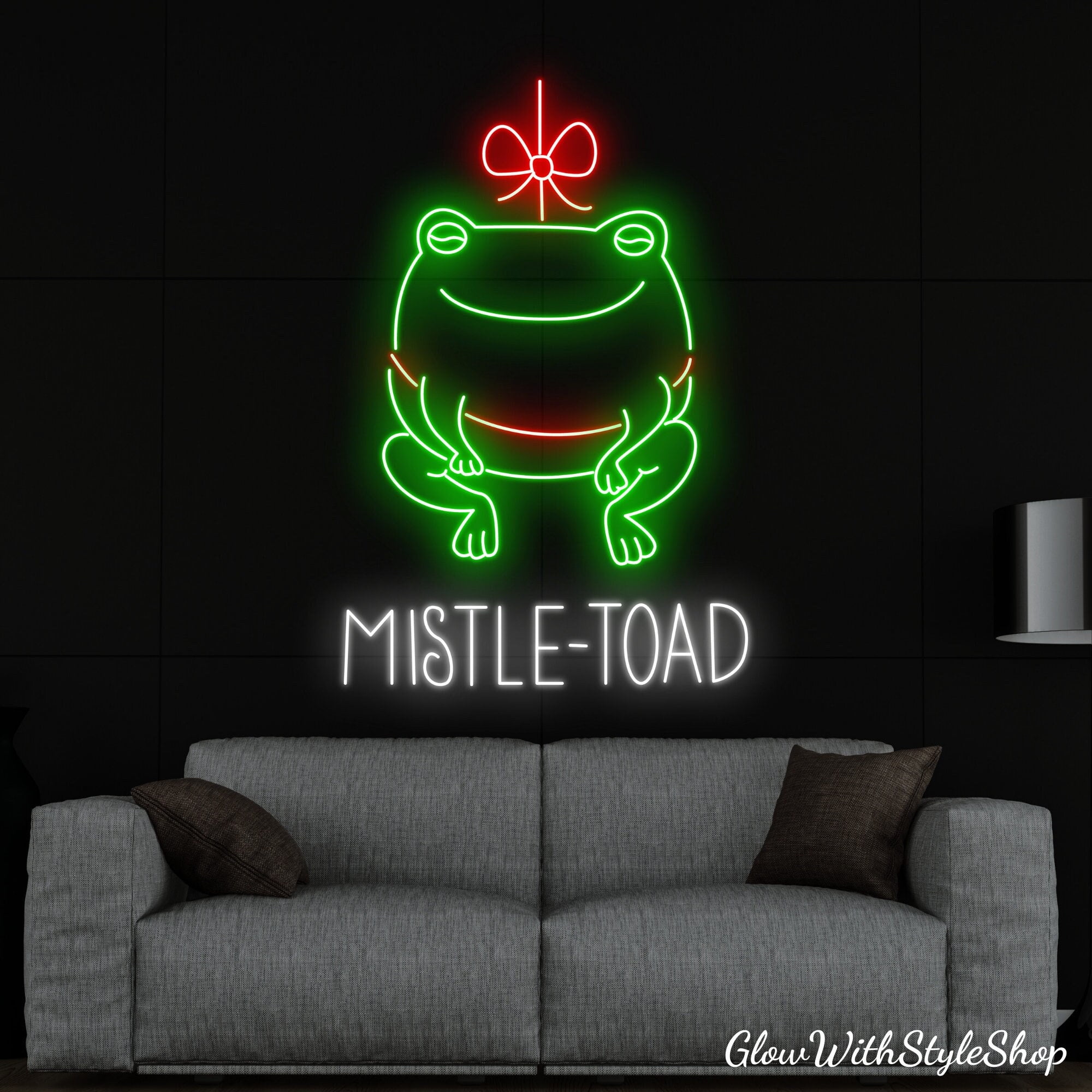 Glowneon Frog Mistletoad Neon Sign, Cute Frog Mistletoad Led Sign, Frog ...