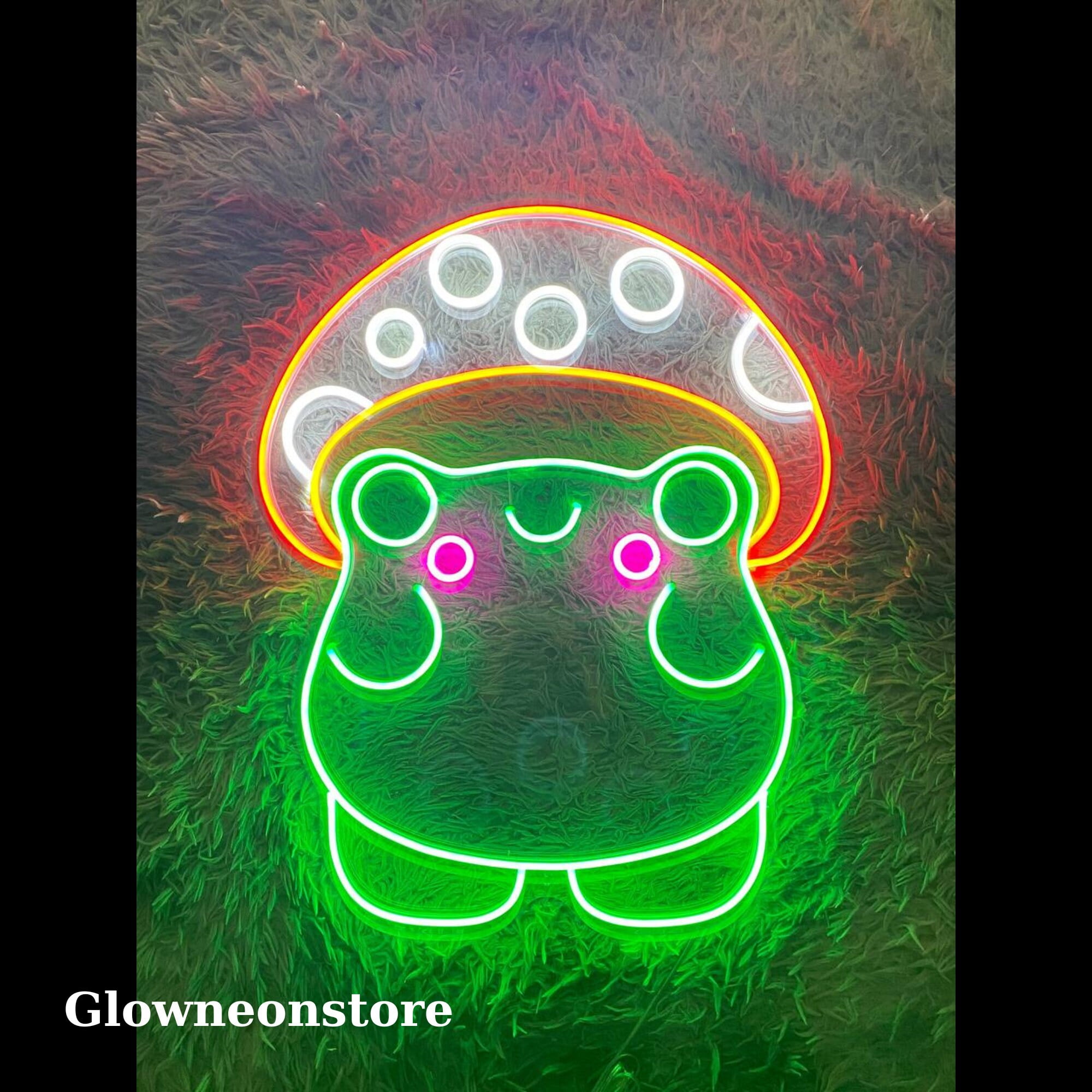 Glowneon Frog Mushroom Neon Sign, Frog Mushroom Led Sign, Frog Animal ...